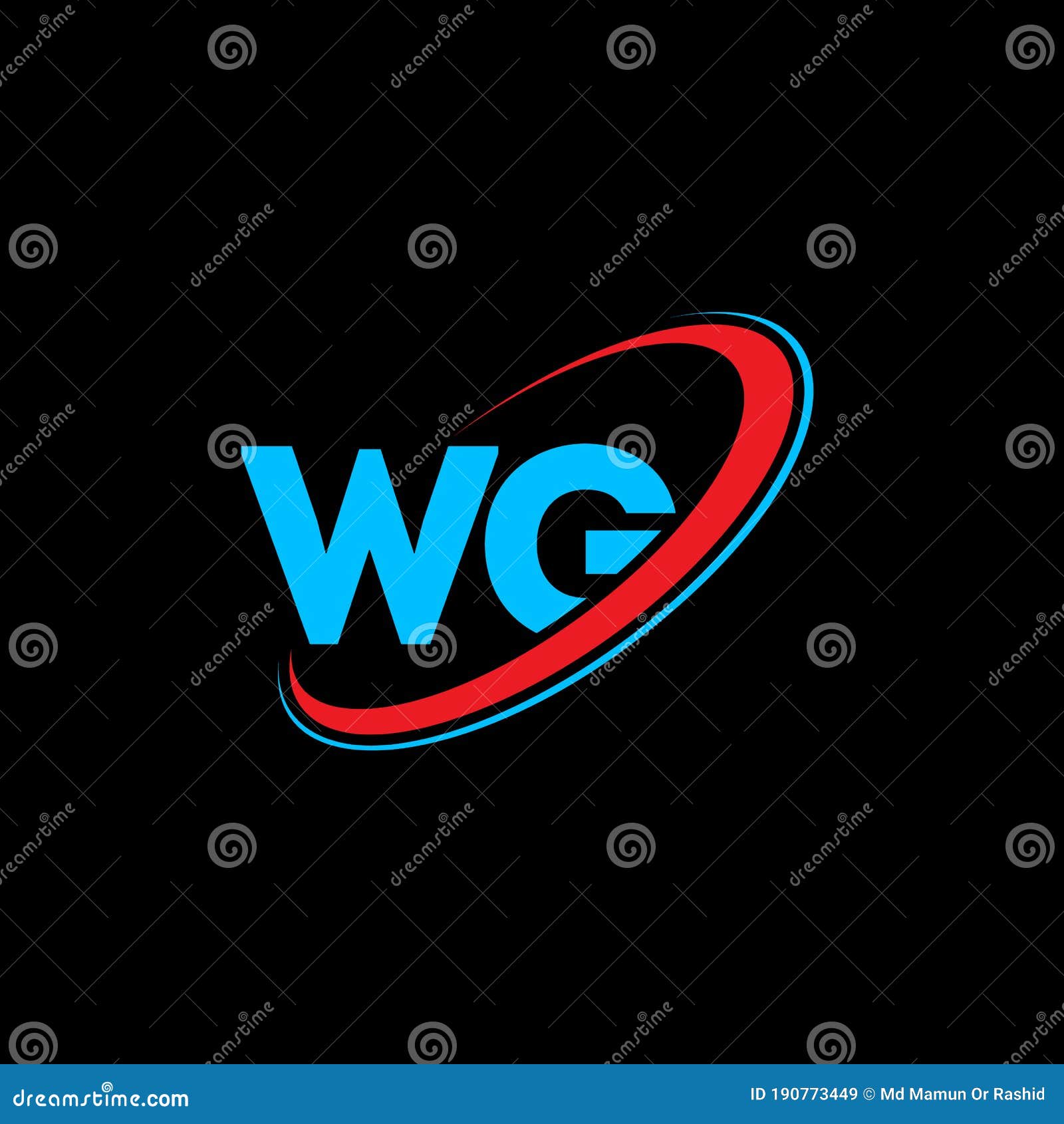 WG W G Letter Logo Design. Initial Letter WG Linked Circle Uppercase ...