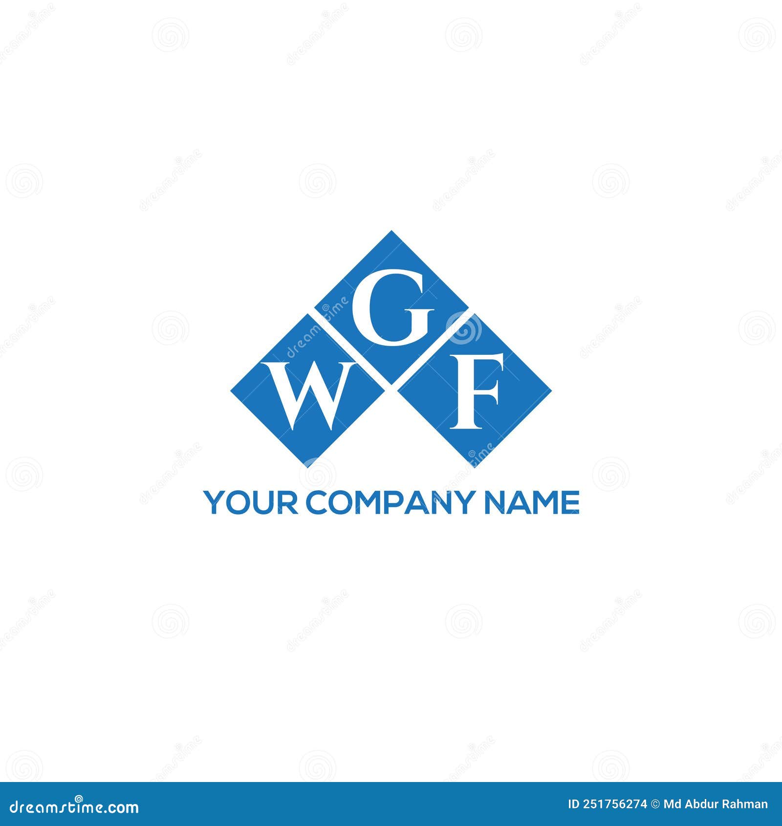 WGF Letter Logo Design on WHITE Background. WGF Creative Initials ...