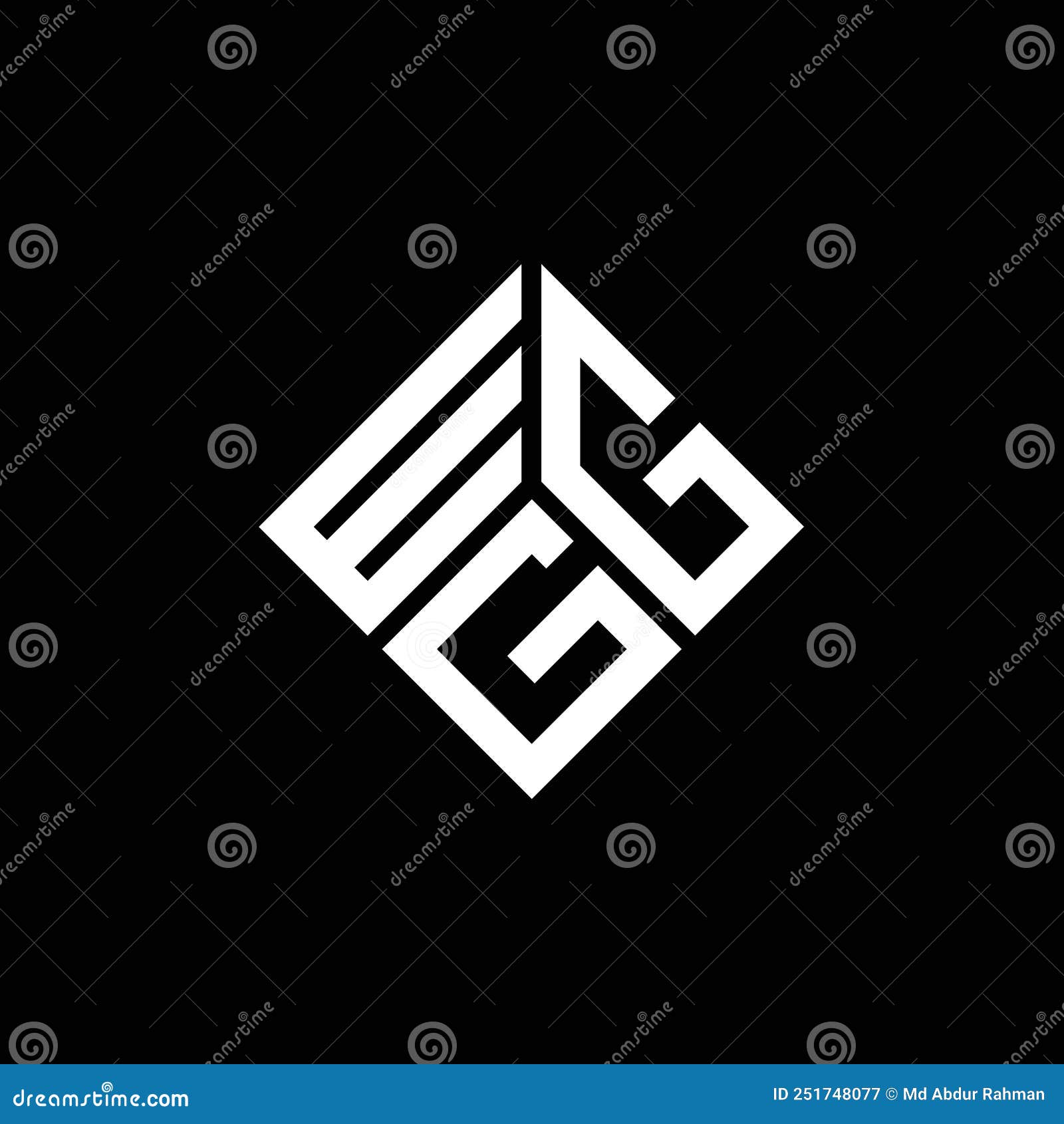 WGG Letter Logo Design on Black Background. WGG Creative Initials ...