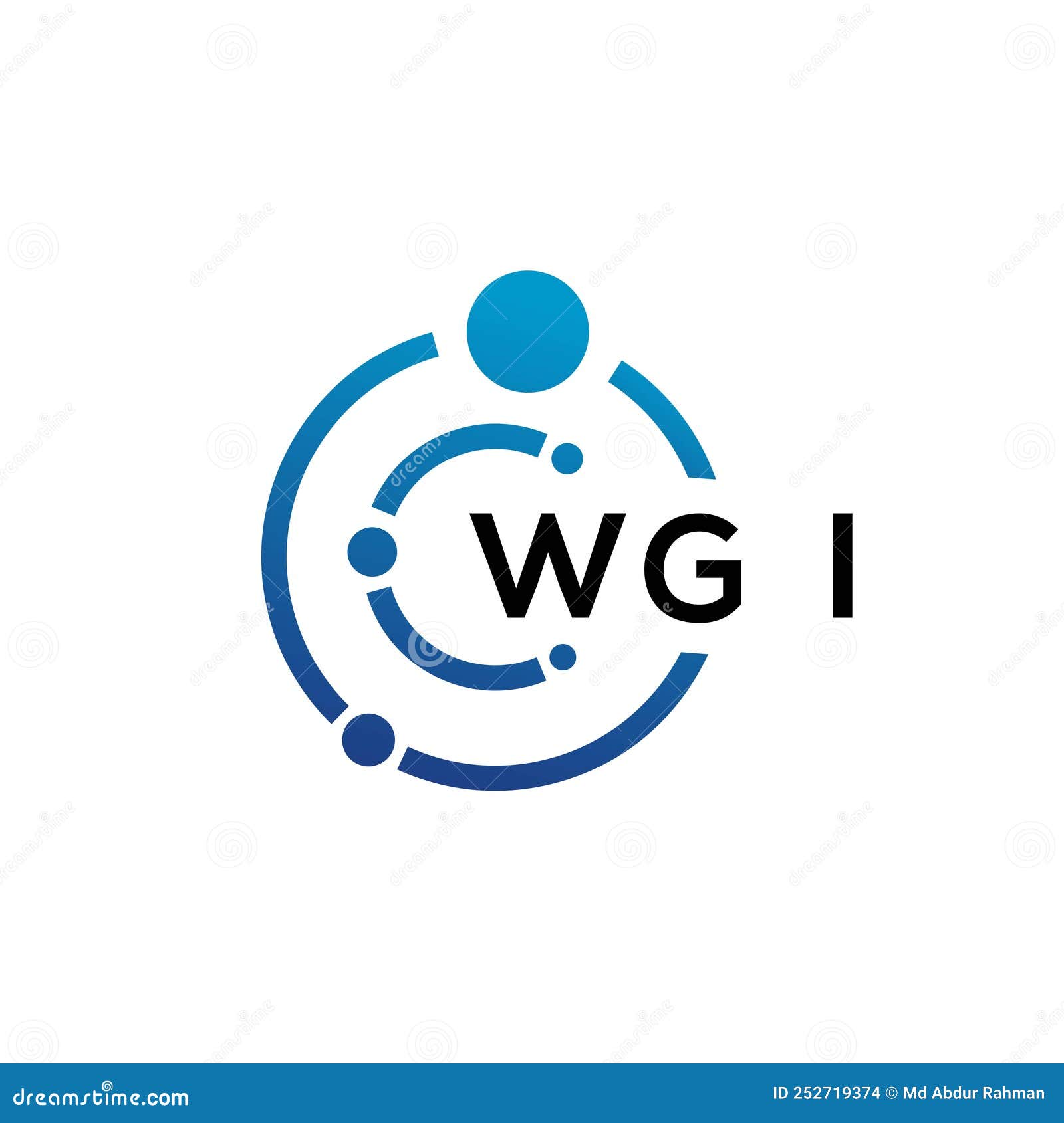 WGI Letter Technology Logo Design on White Background. WGI Creative ...