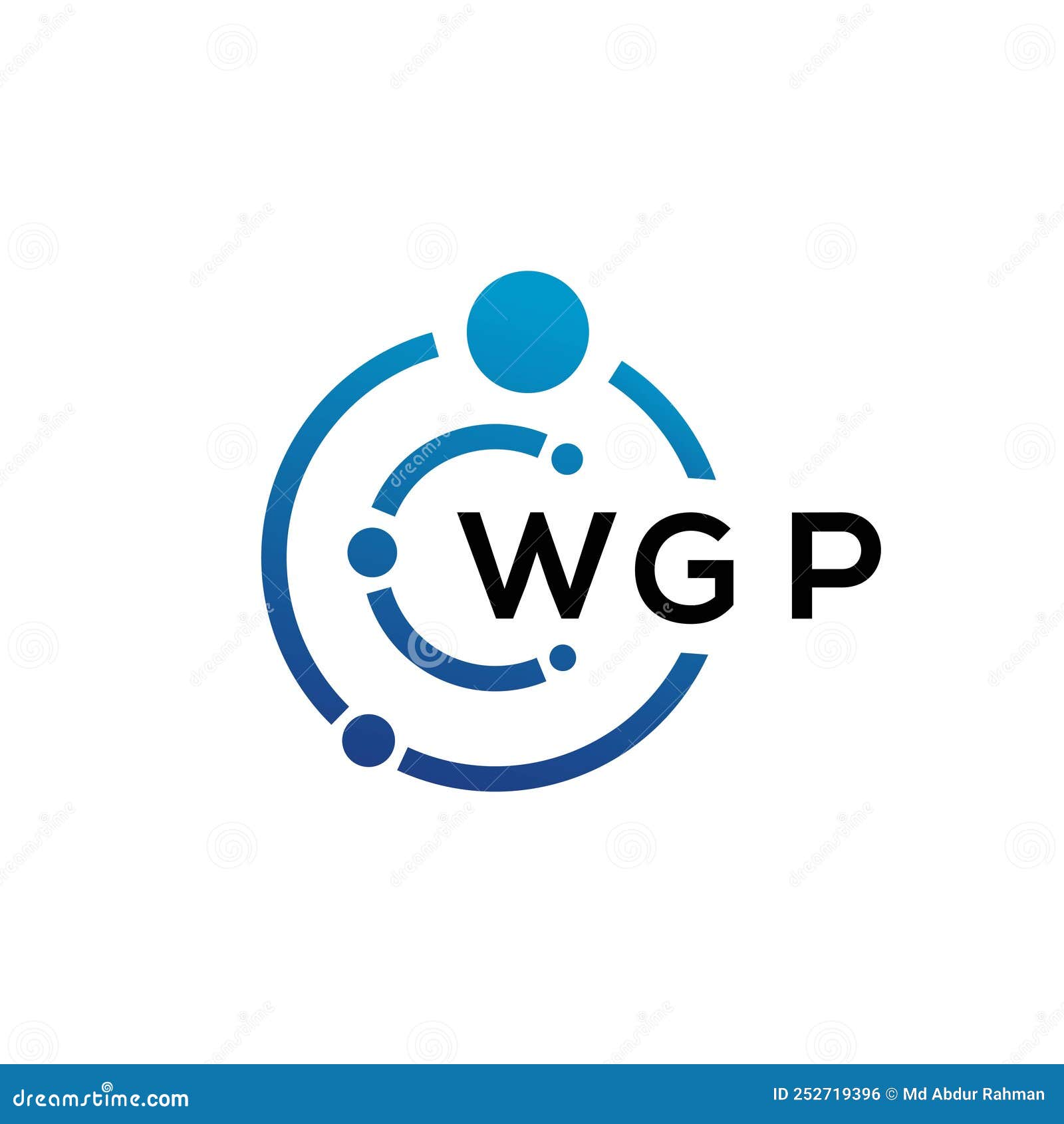WGP Letter Technology Logo Design on White Background. WGP Creative ...