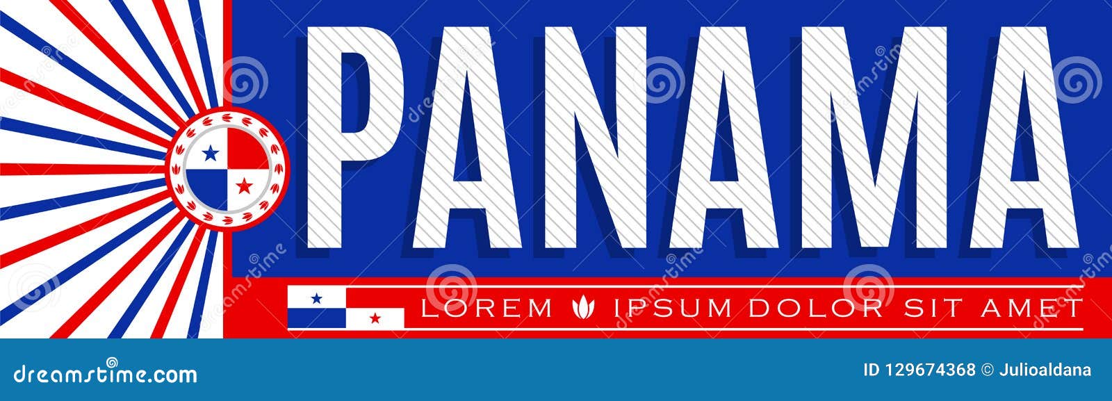 Panama Patriotic Banner Design, Typographic Vector Illustration ...