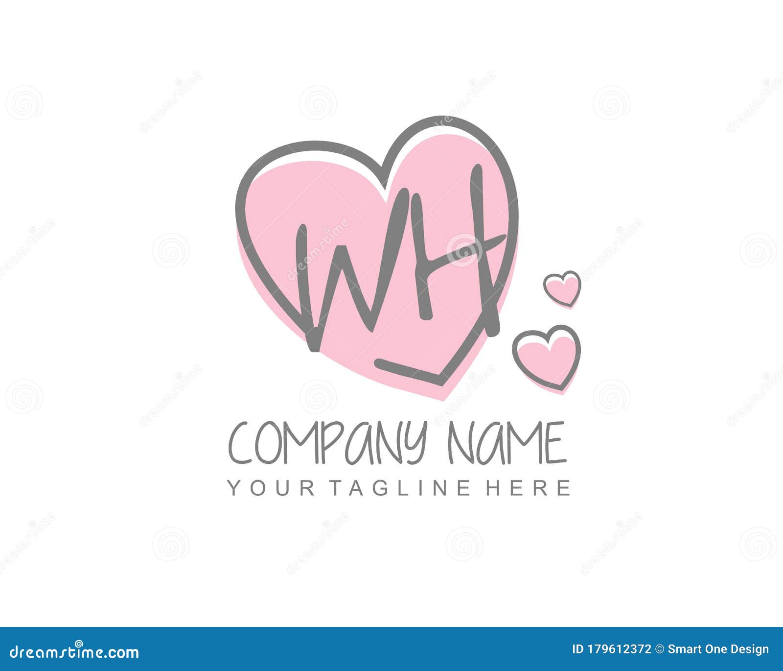 WH Initial Handwriting with Heart Frame Stock Vector - Illustration of ...