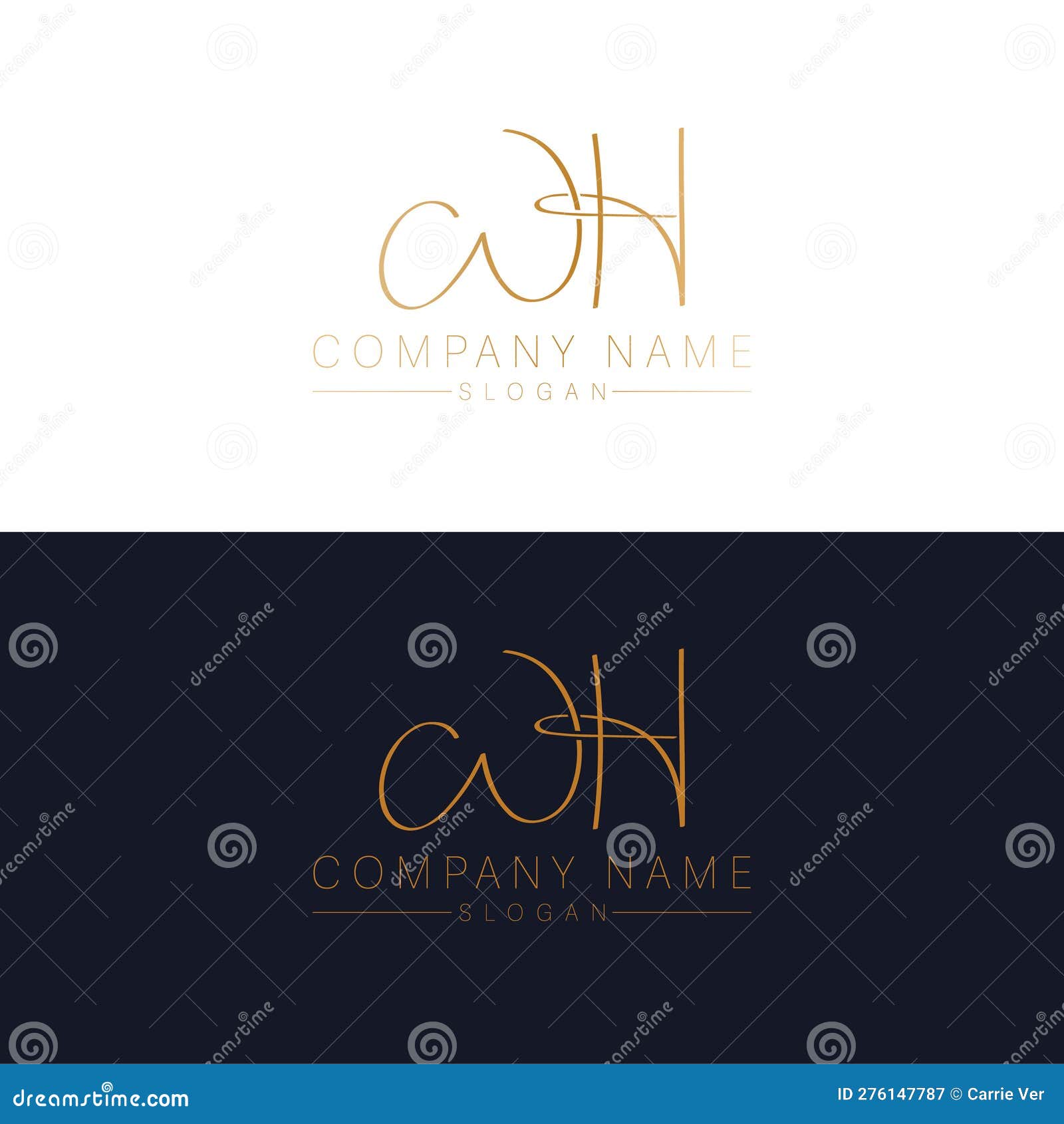 WH Initials Vector Logo Design. Letters W and H Logotype Stock Vector ...