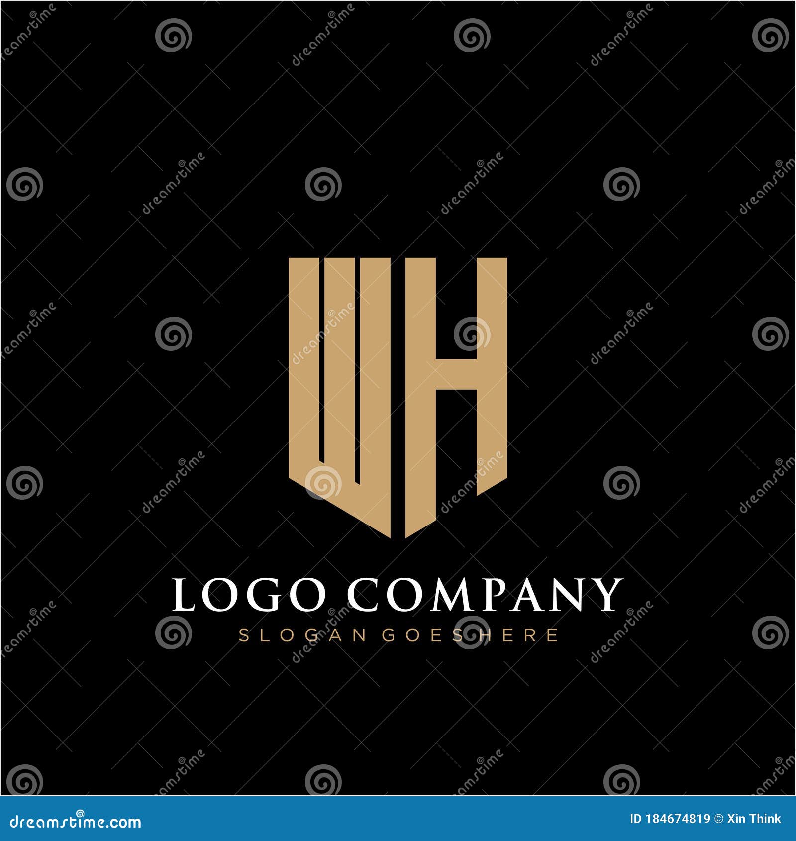 WH Letter Logo Icon Design Template Elements Stock Vector ...