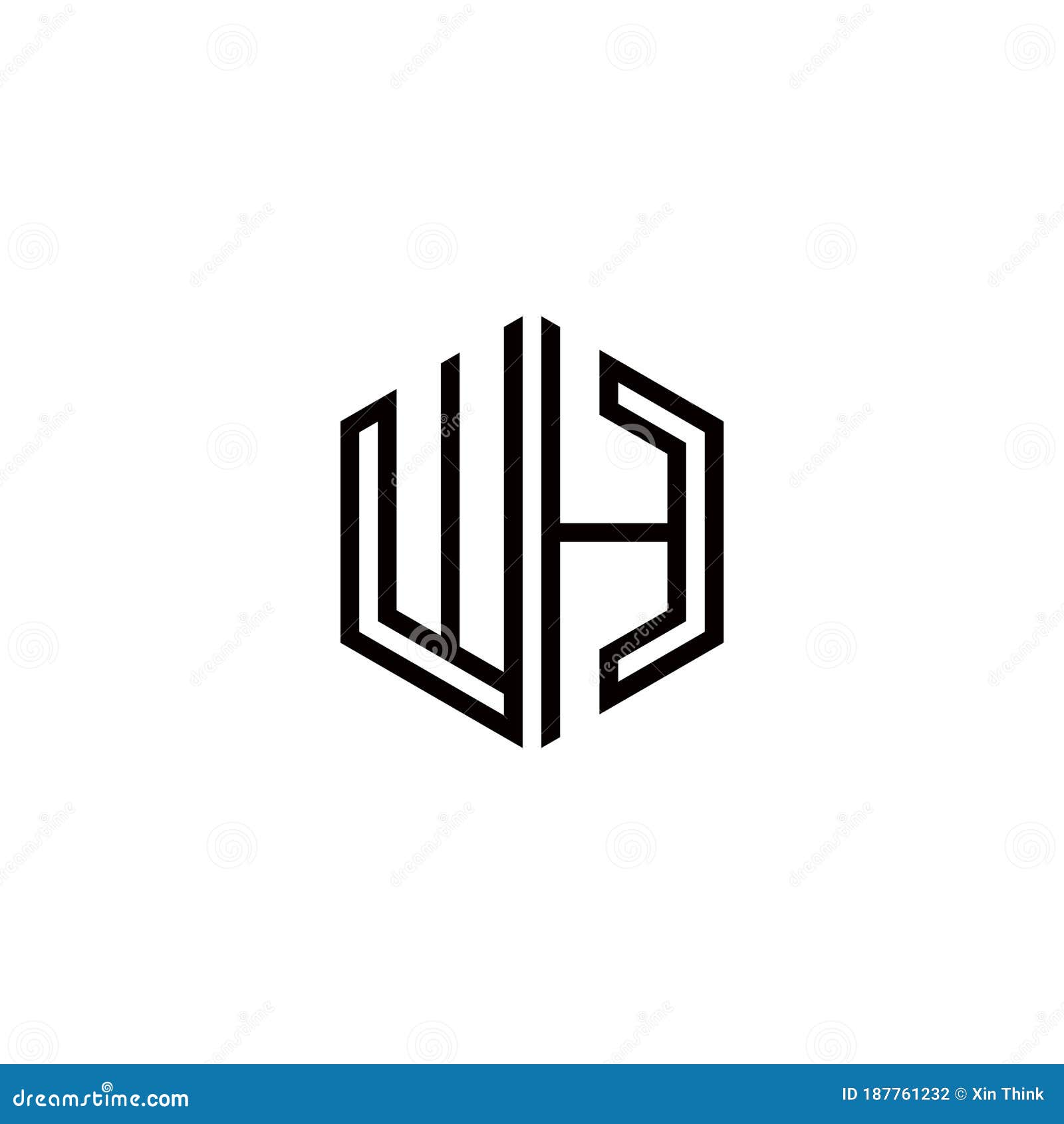 WH Letter Logo Icon Design Template Elements Stock Vector ...