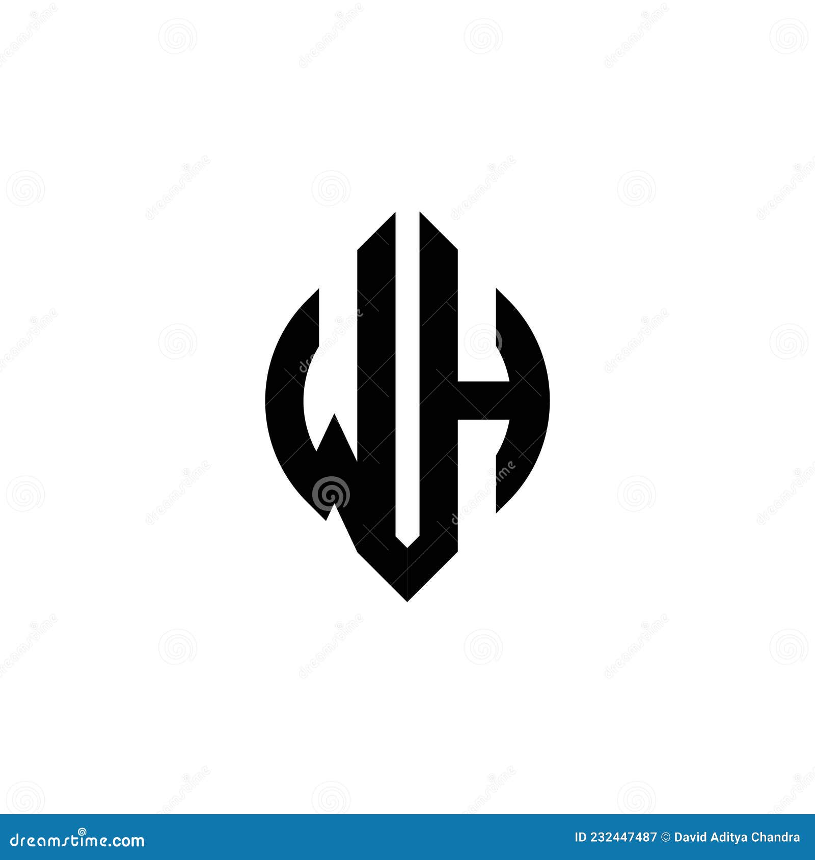 WH Logo Monogram Geometric Shape Style Stock Vector - Illustration of ...