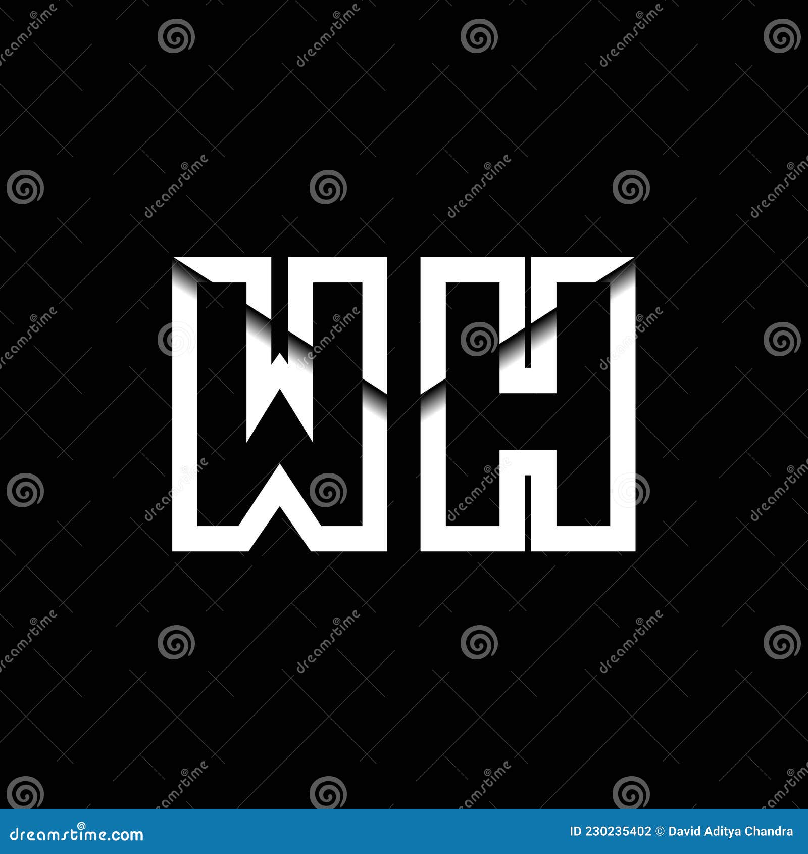 WH Monogram Envelope Shape Style Stock Vector - Illustration of letter ...
