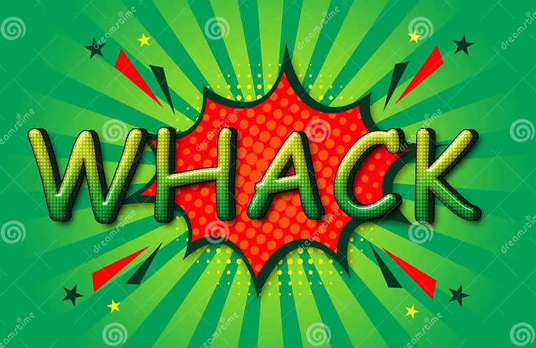 WHACK Comic Speech 3d Text Style Effect High Resolution Stock Vector ...