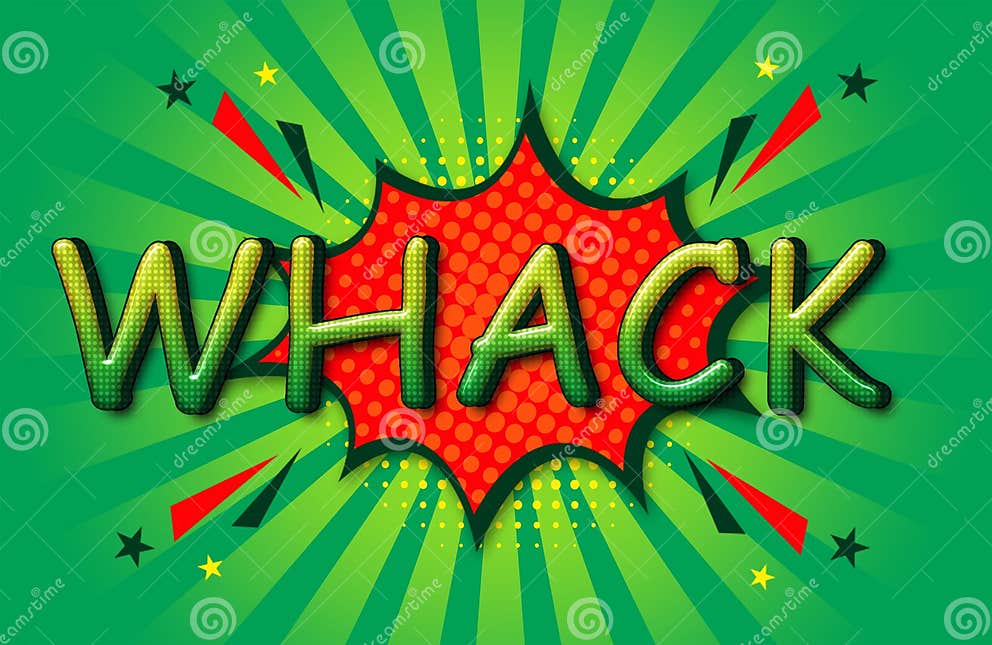 WHACK Comic Speech 3d Text Style Effect High Resolution Stock Vector ...