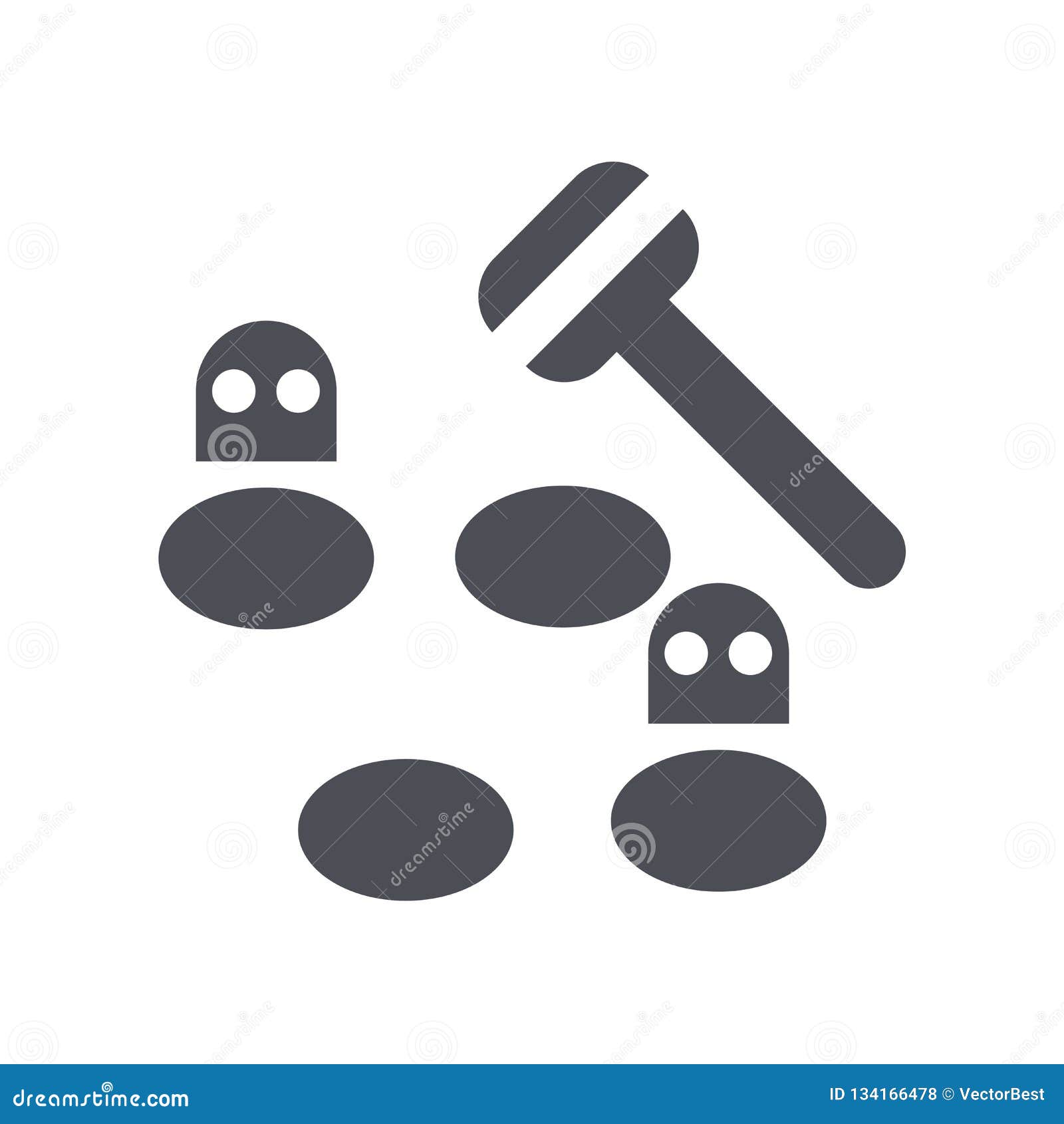 Whack a Mole Icon Vector Sign and Symbol Isolated on White Background ...