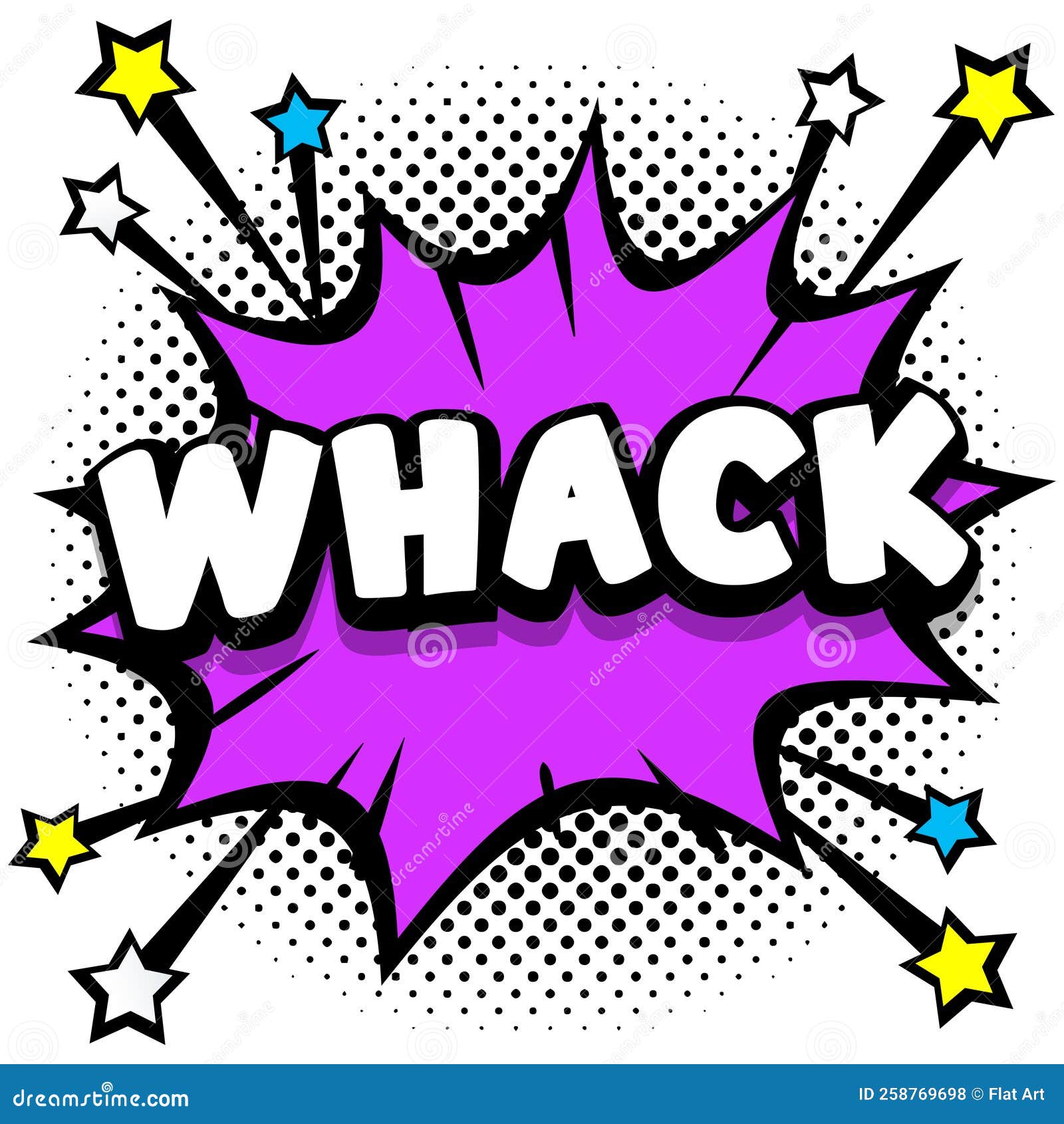 Whack Pop Art Comic Speech Bubbles Book Sound Effects Stock Vector ...