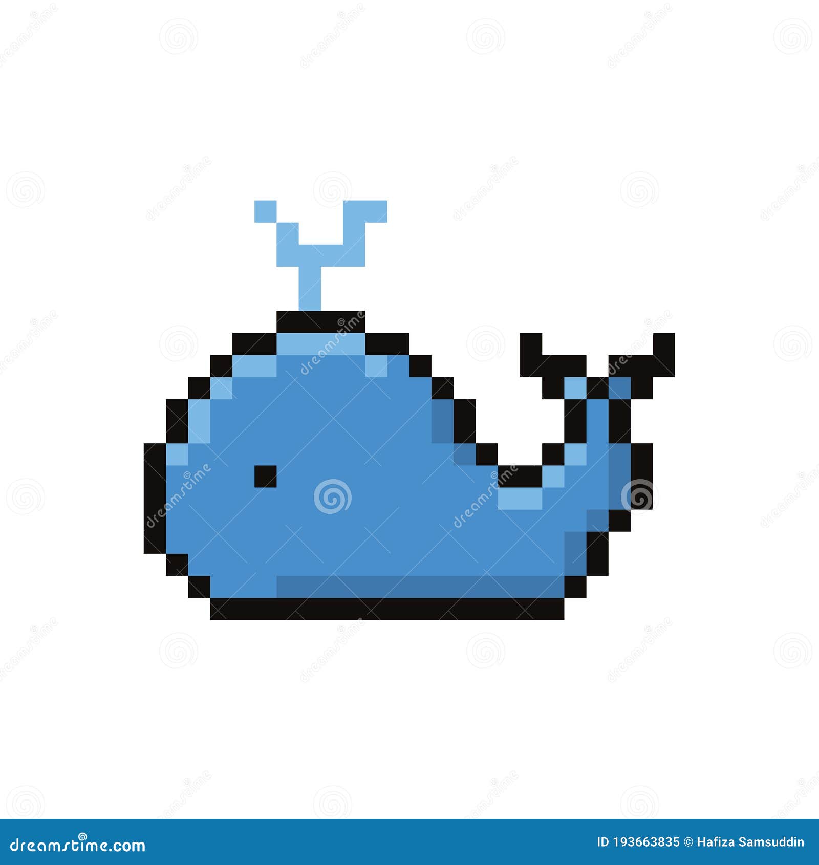 Whale 8-bit Vector Illustration. Vector Illustration Decorative Design ...