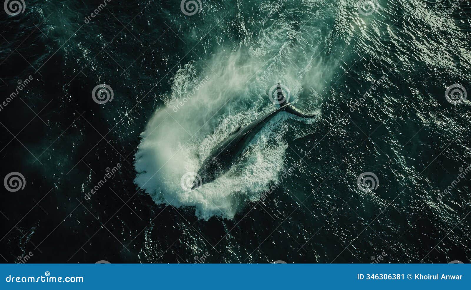 Whale Breaching the Ocean Surface Creating a Splash Stock Image - Image ...