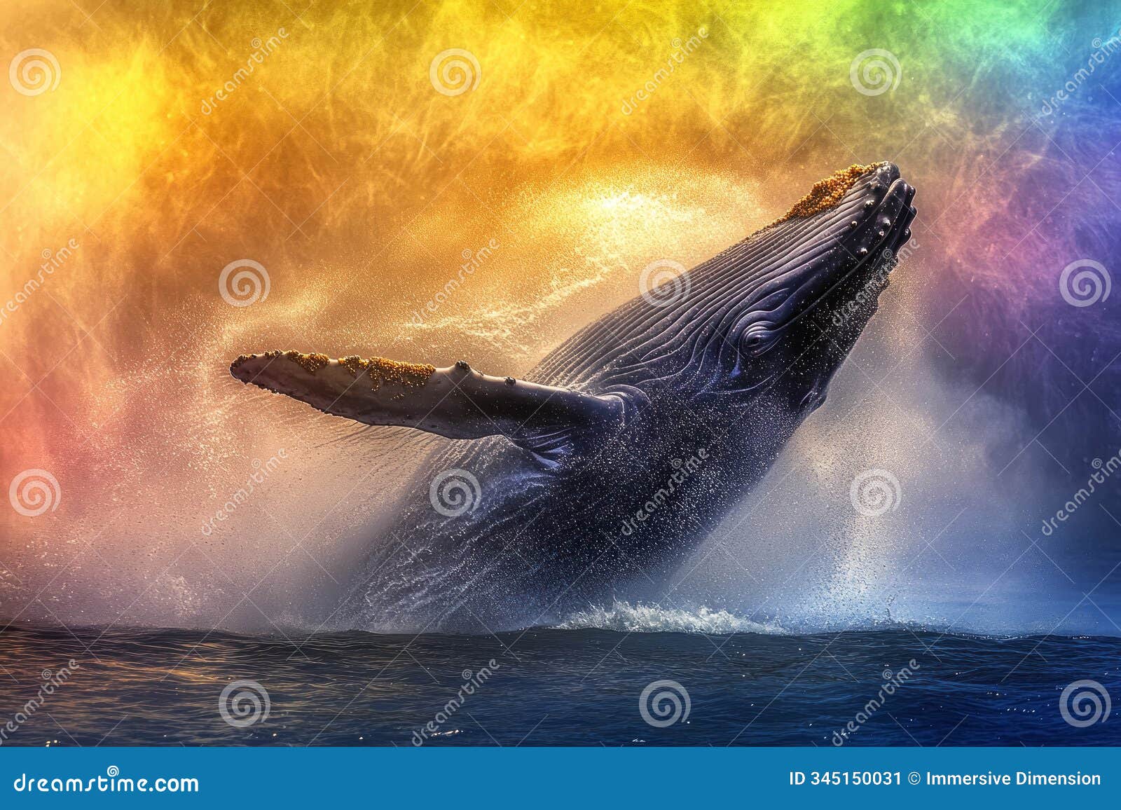 Rainbow Mist: A Bold Watercolor Abstract With Floating Vapor And ...