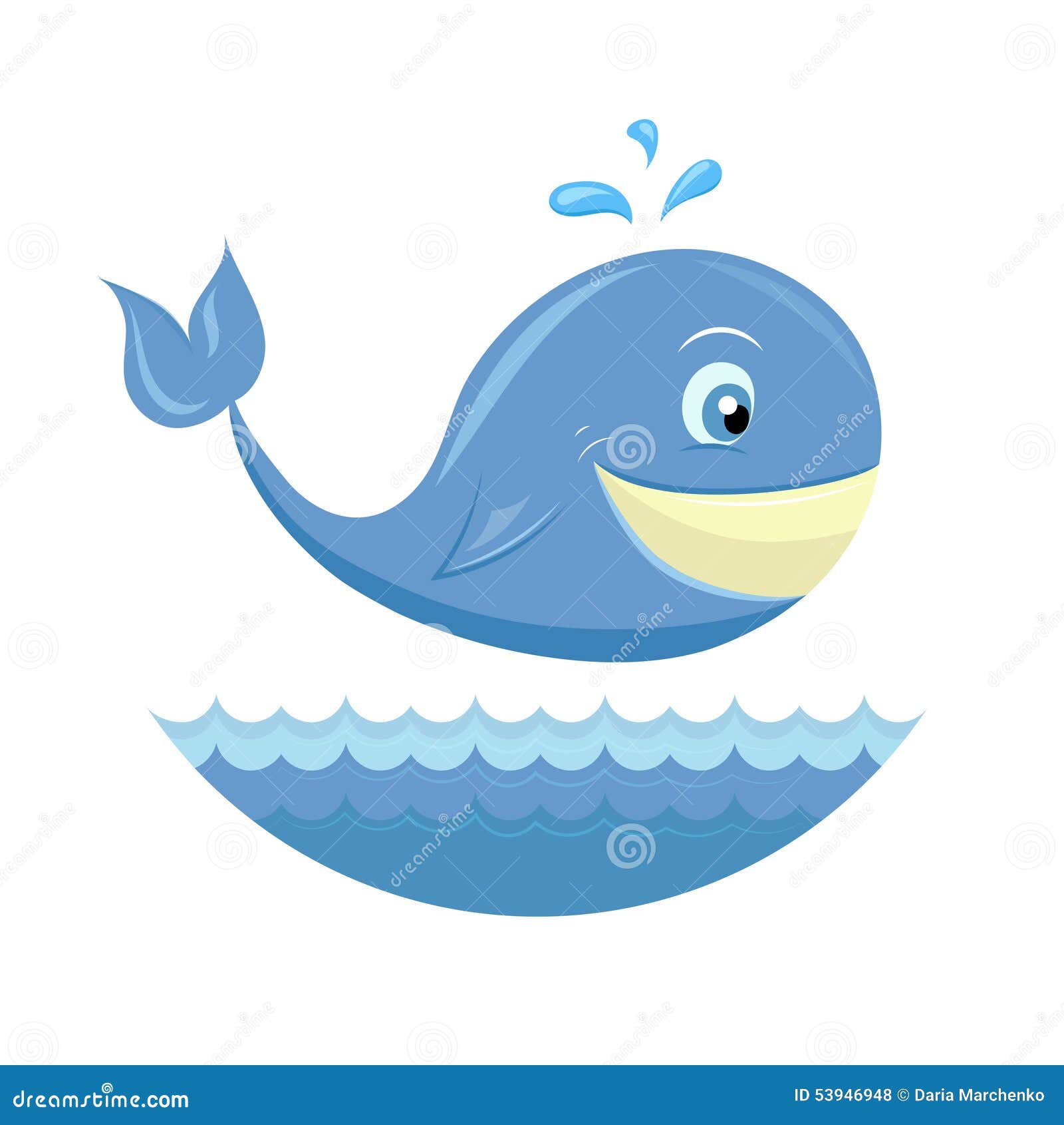 Whale cartoon stock vector. Illustration of marine, friendly - 53946948
