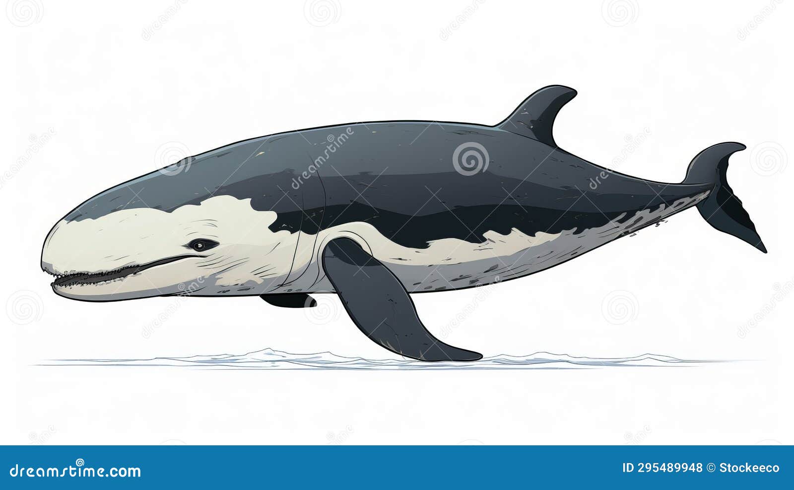Whale Cartoon Drawing on White Background by Mike Mignola Stock ...