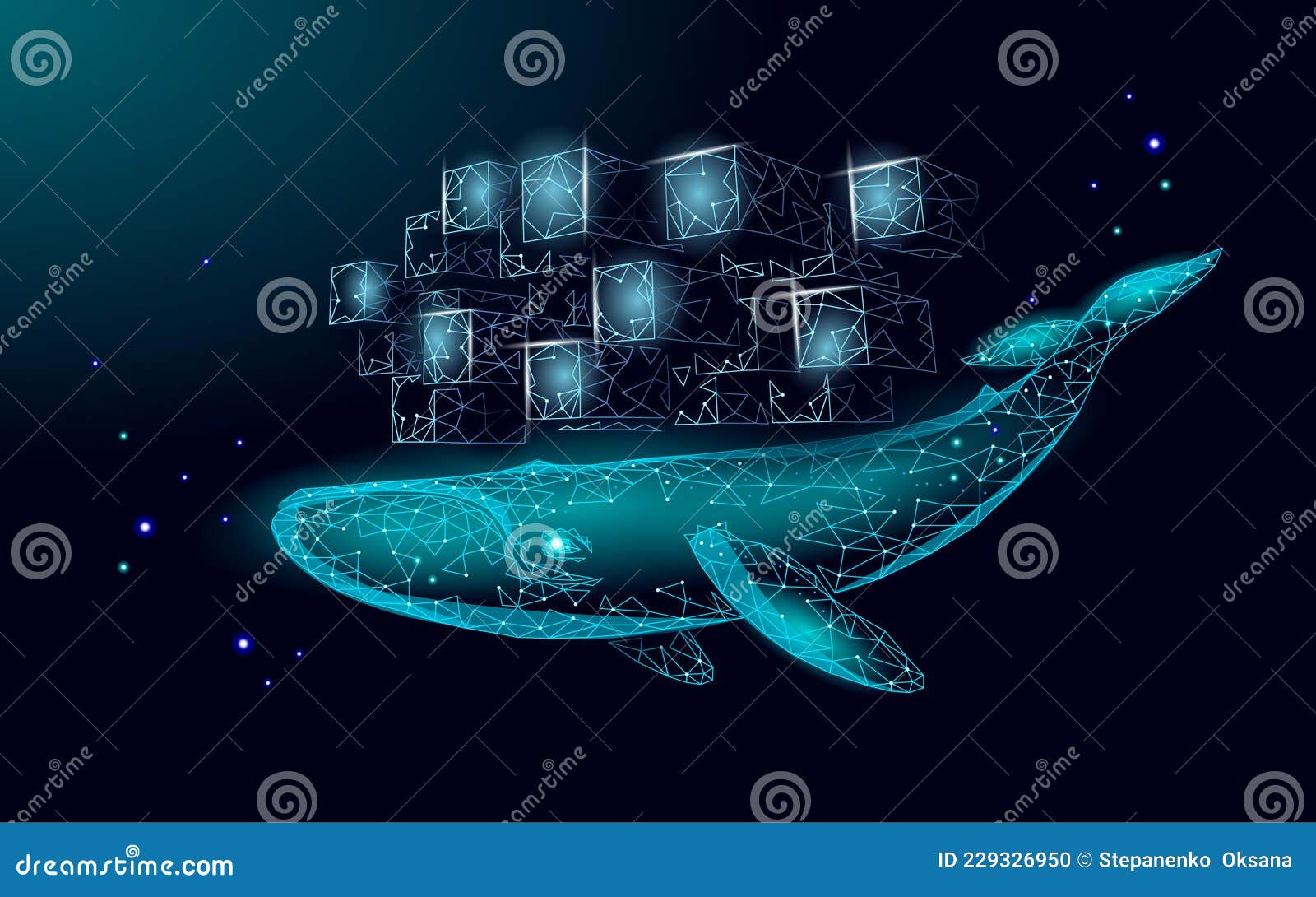 Whale And Container Computer Docker Developer App Concept Business Digital Open Source Program