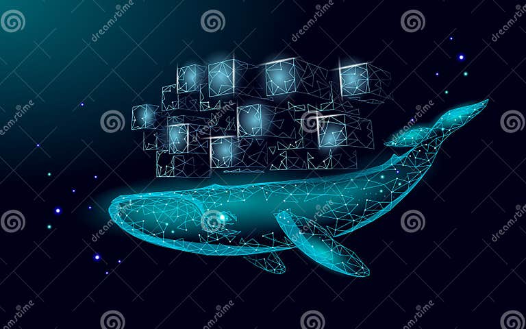 Whale and Container Computer Docker Developer App Concept. Business Digital Open Source Program ...