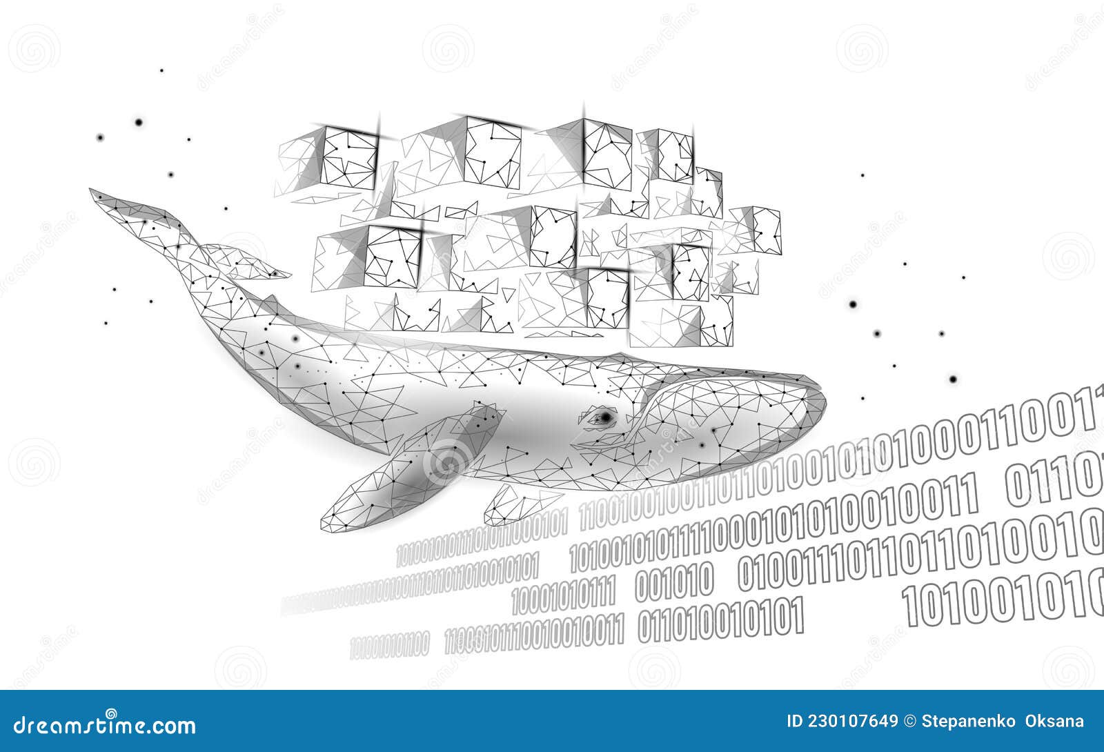 Whale And Container Computer Docker Developer App Concept Business Digital Open Source Program