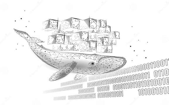 Whale and Container Computer Docker Developer App Concept. Business Digital Open Source Program ...