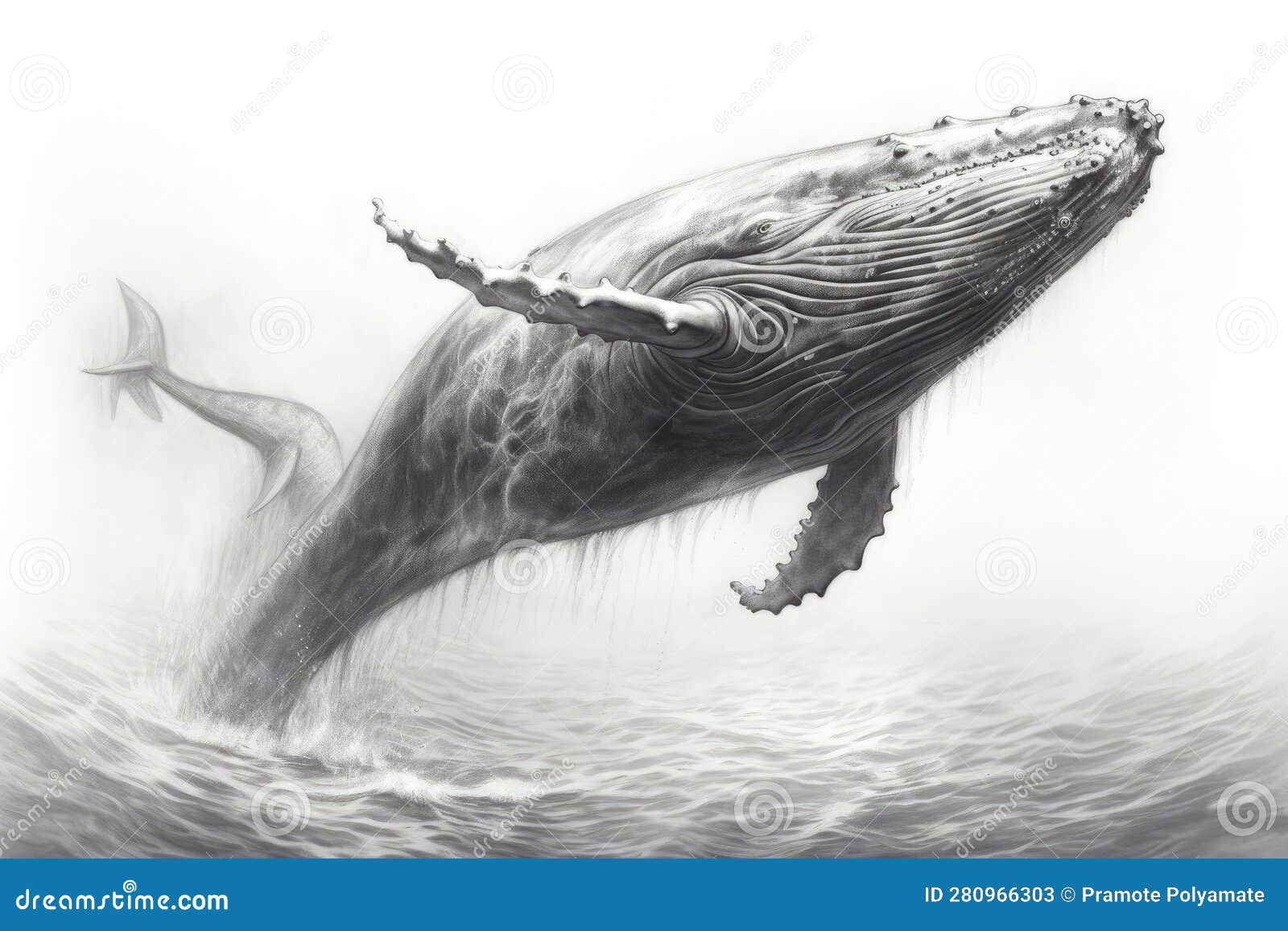 Whale Drawing, Whale Pencil Drawing Vintage. Generative Ai Stock ...