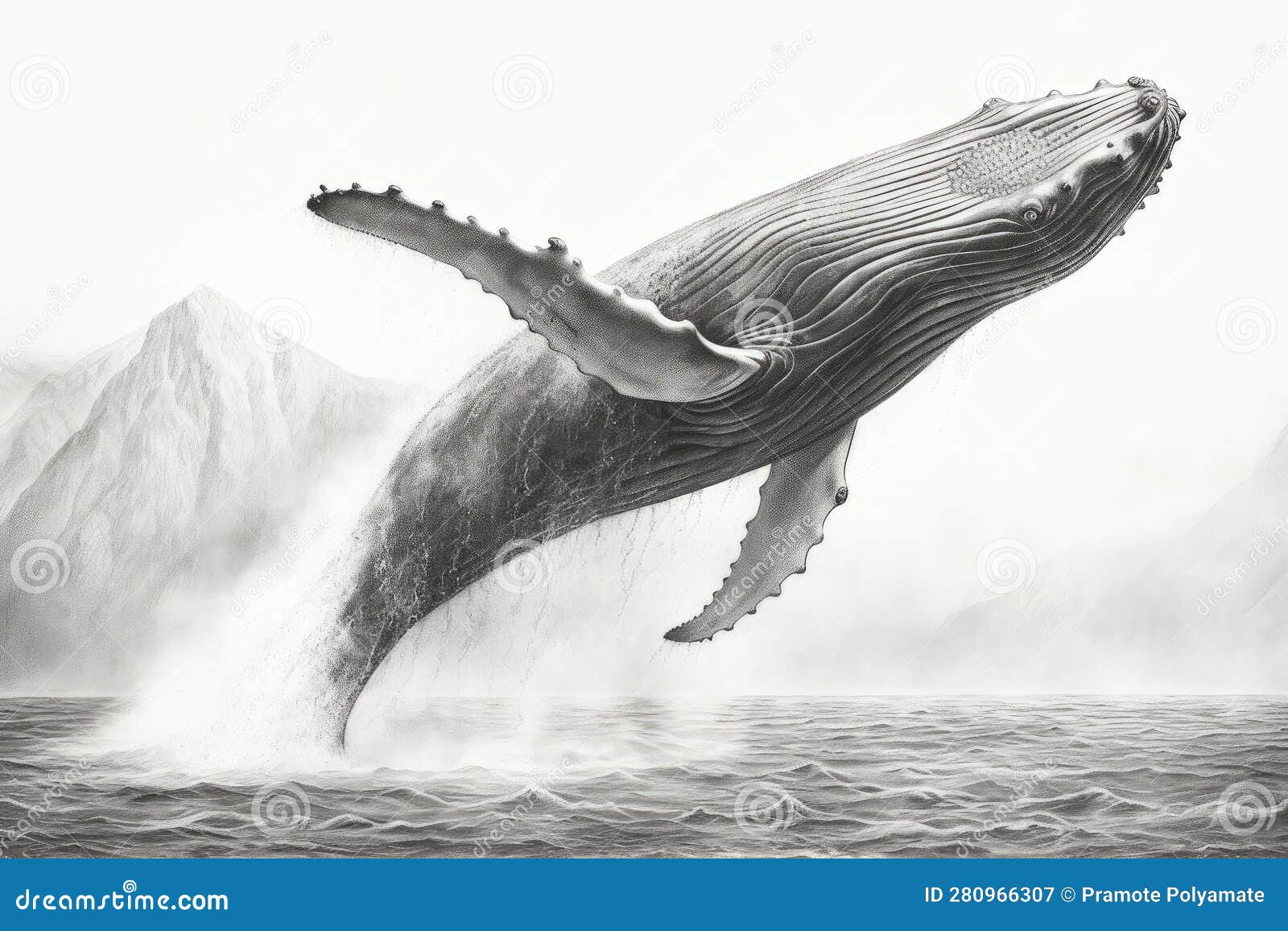 Whale Drawing, Whale Pencil Drawing Vintage. Generative Ai Stock ...