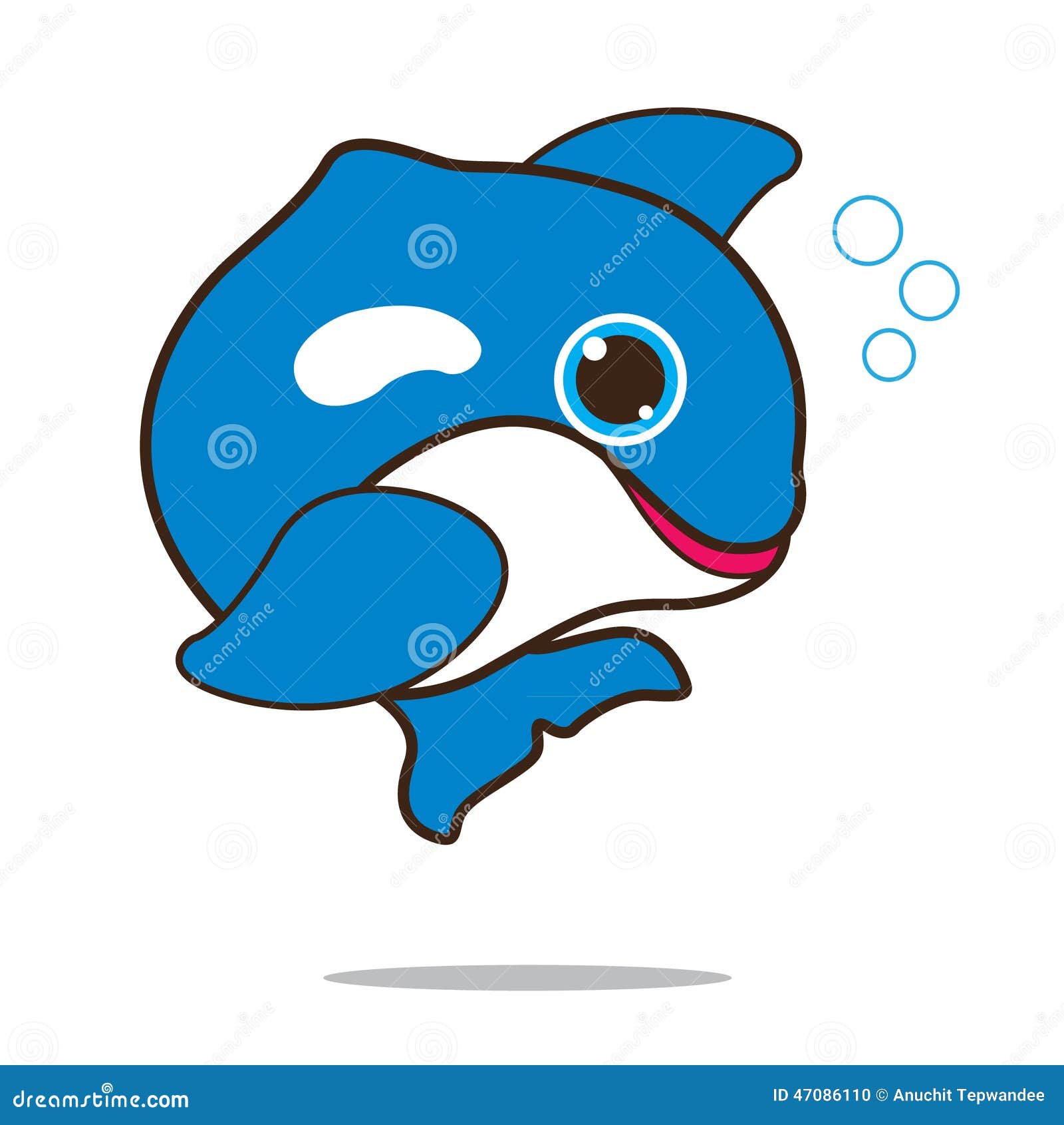 Whale fish cute cartoon stock vector. Illustration of whale - 47086110