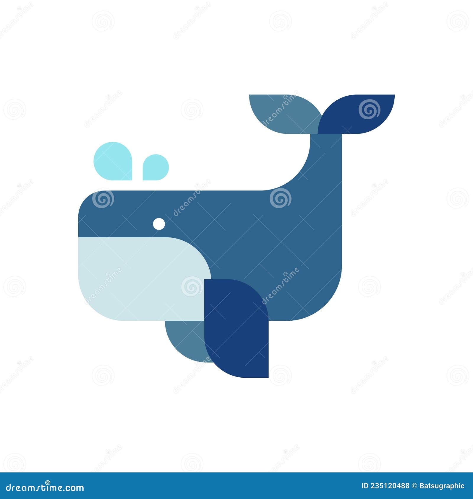 Whale Flat Clipart Vector Illustration Stock Vector - Illustration of ...