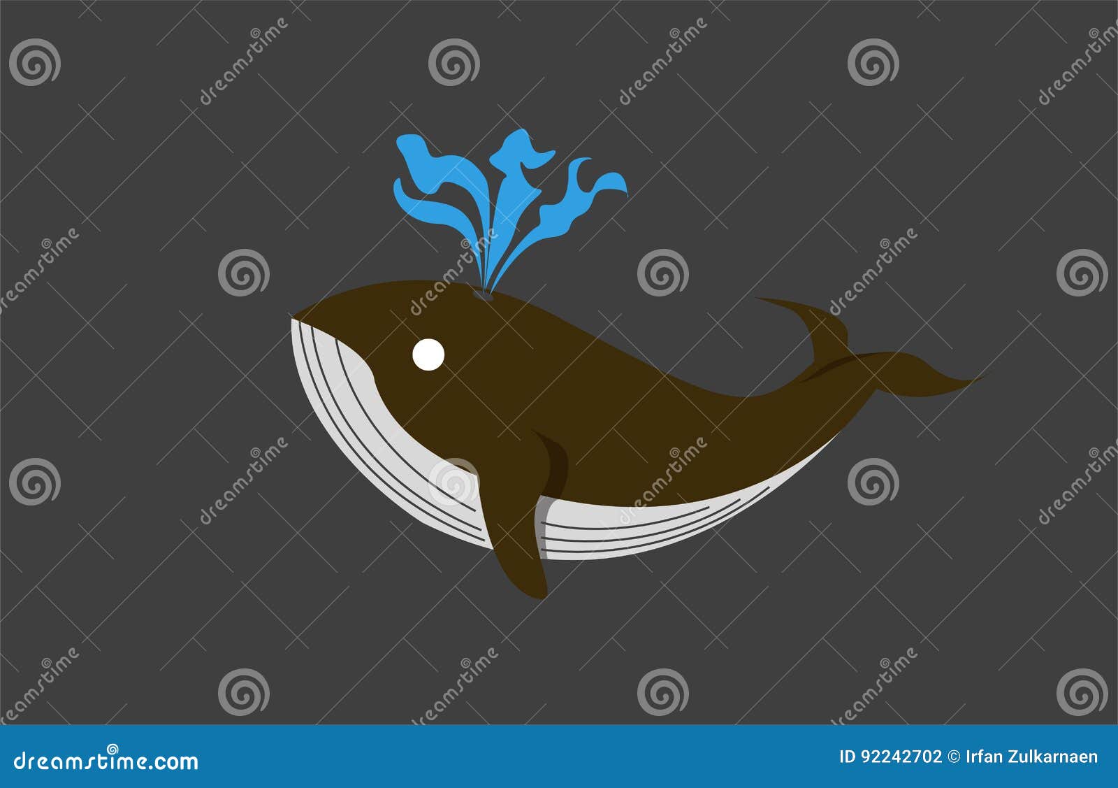 Whale flat stock illustration. Illustration of nature - 92242702