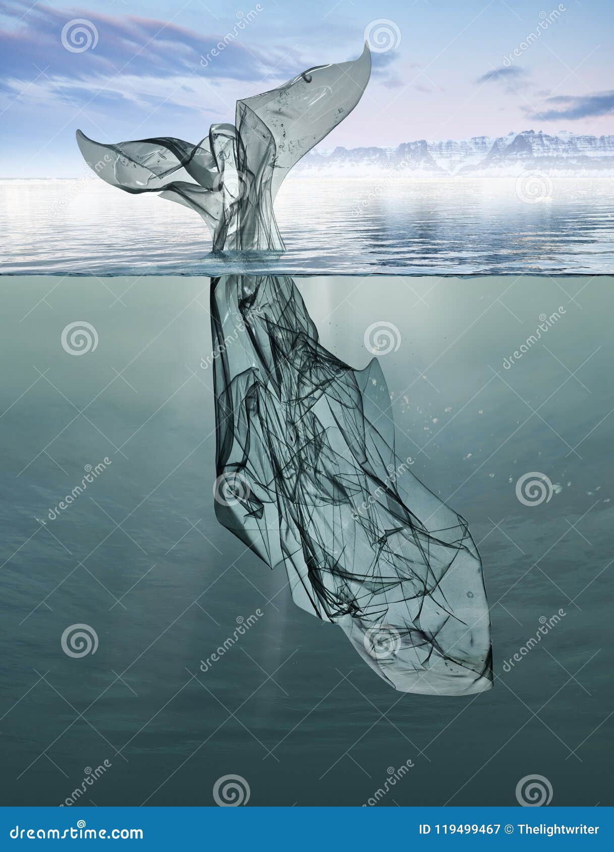 A Whale Of Garbage Plastic Floating In The Ocean Royalty-Free Stock ...