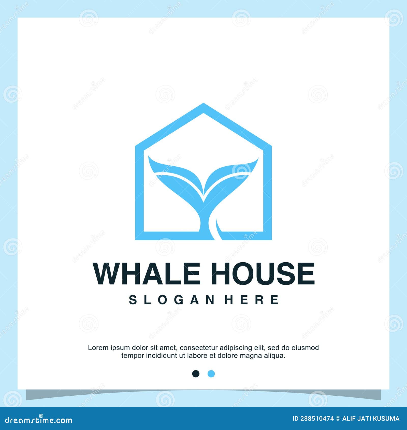 Whale House Logo Design with Modern Concept Premium Vector Stock ...