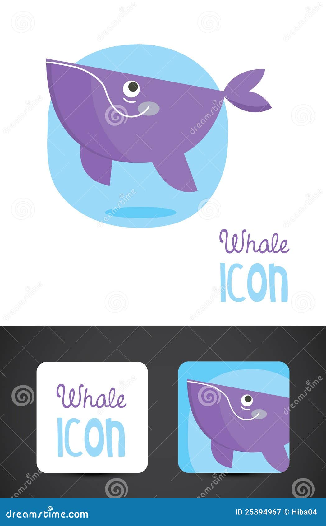 Whale icon stock vector. Illustration of banner, abstract - 25394967
