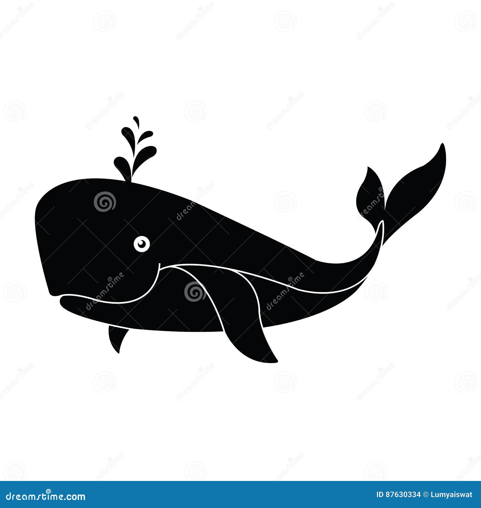 Whale Icon Isolated on White Background. Stock Vector - Illustration of ...