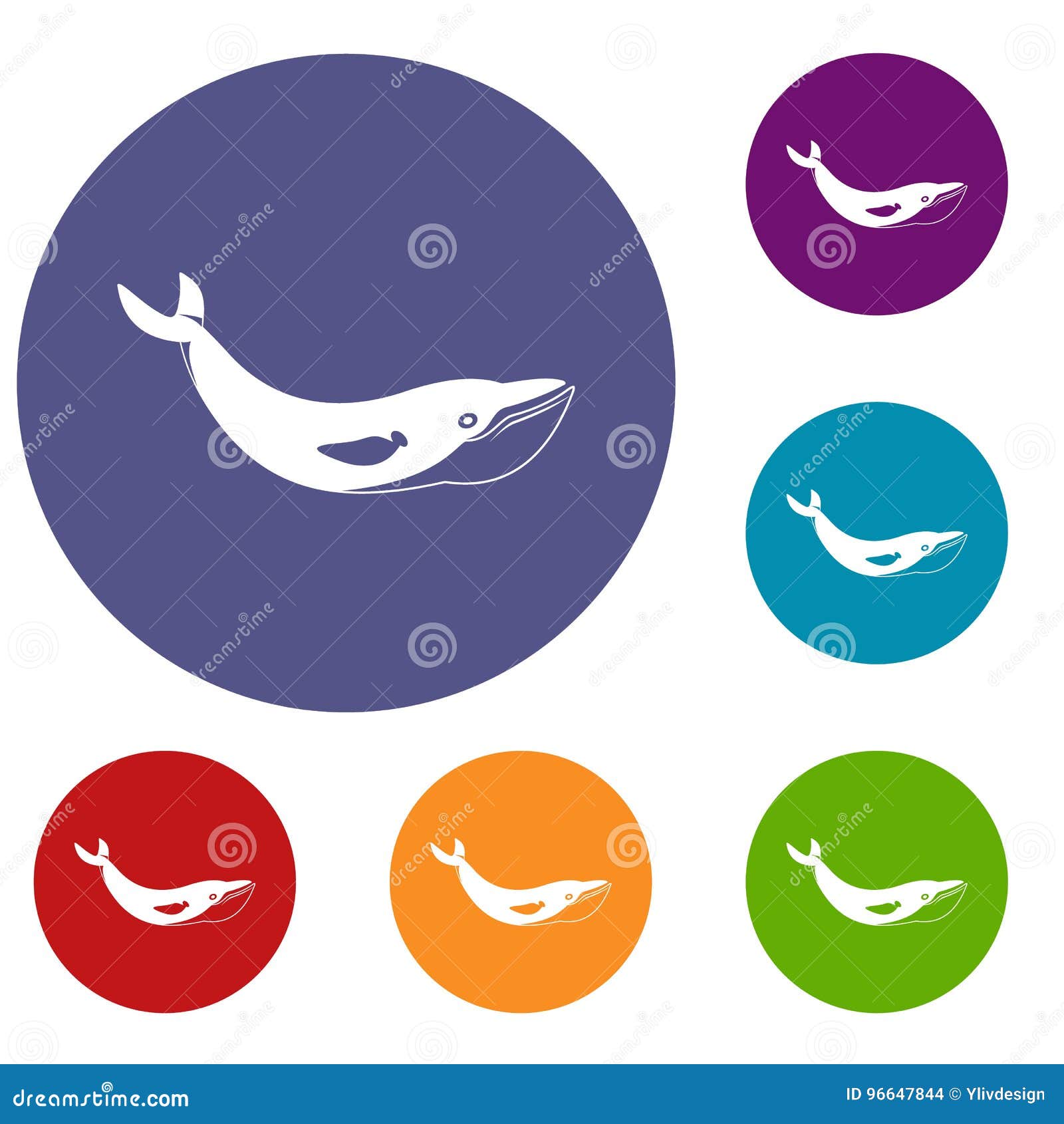 Whale icons set stock vector. Illustration of baleen - 96647844