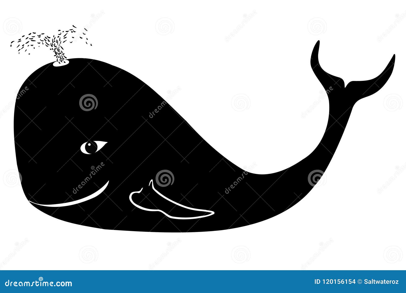 Black and White Whale Illustration Stock Vector - Illustration of logo ...