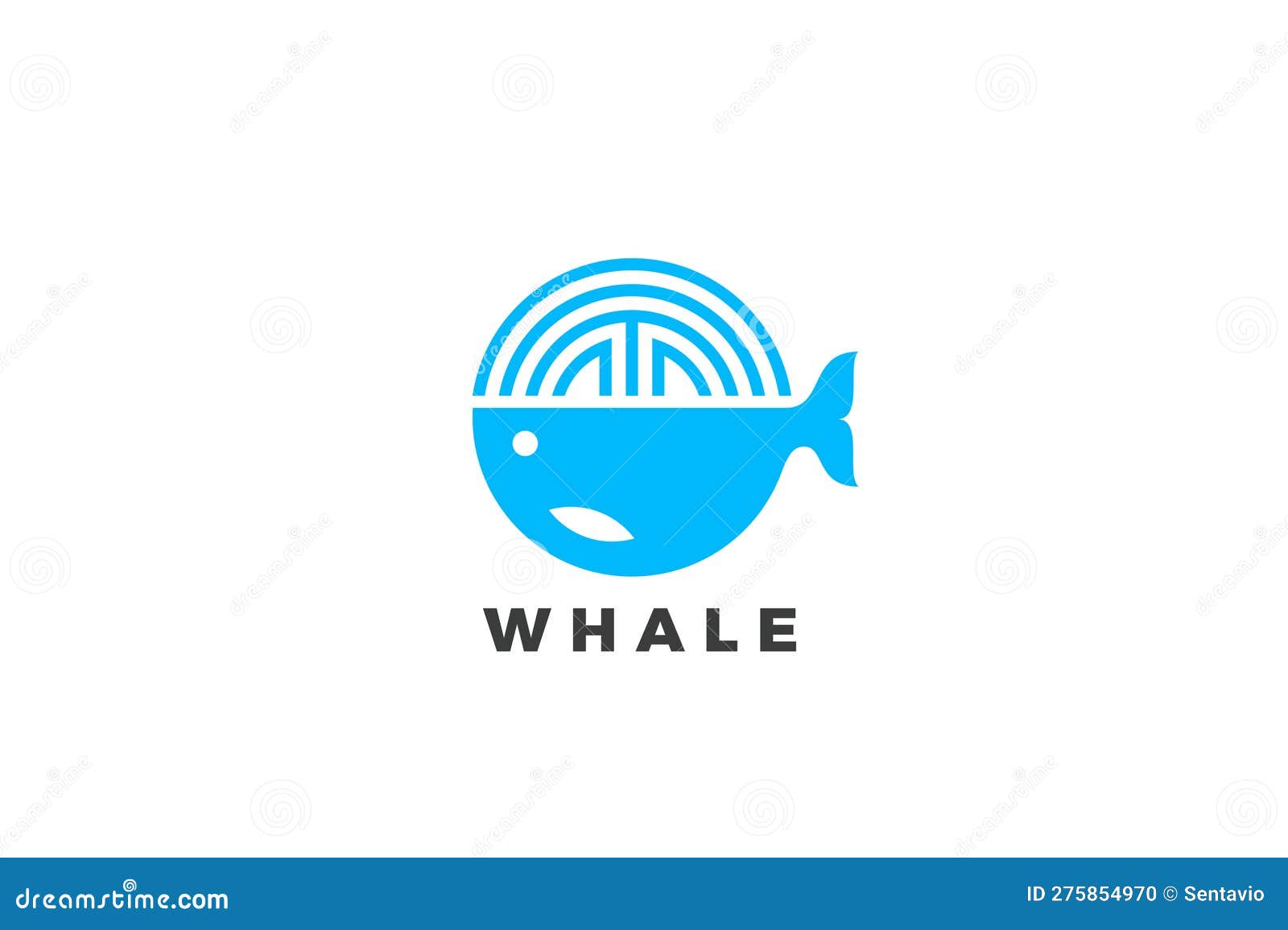 Whale Logo Fish Circle Shape Geometric Design Vector Template Stock ...