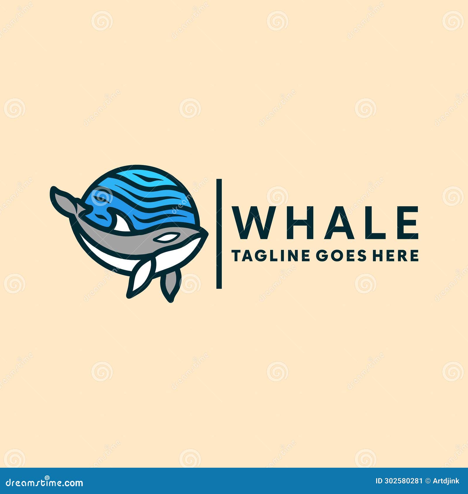 Whale Logo Symbol Design Illustration Vector Icon Emblem Stock Vector ...