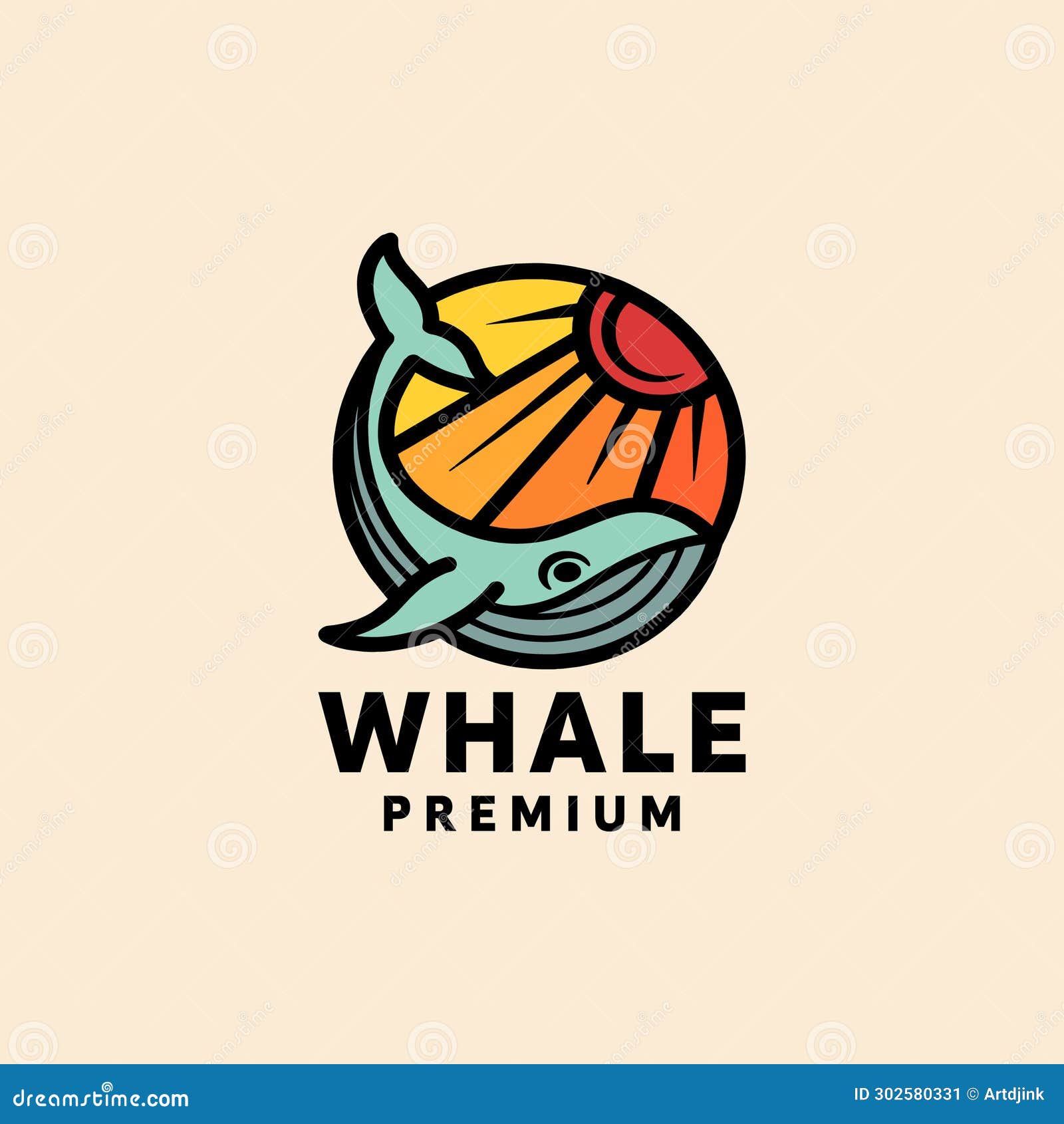 Whale Logo Symbol Design Illustration Vector Icon Emblem Stock Vector ...