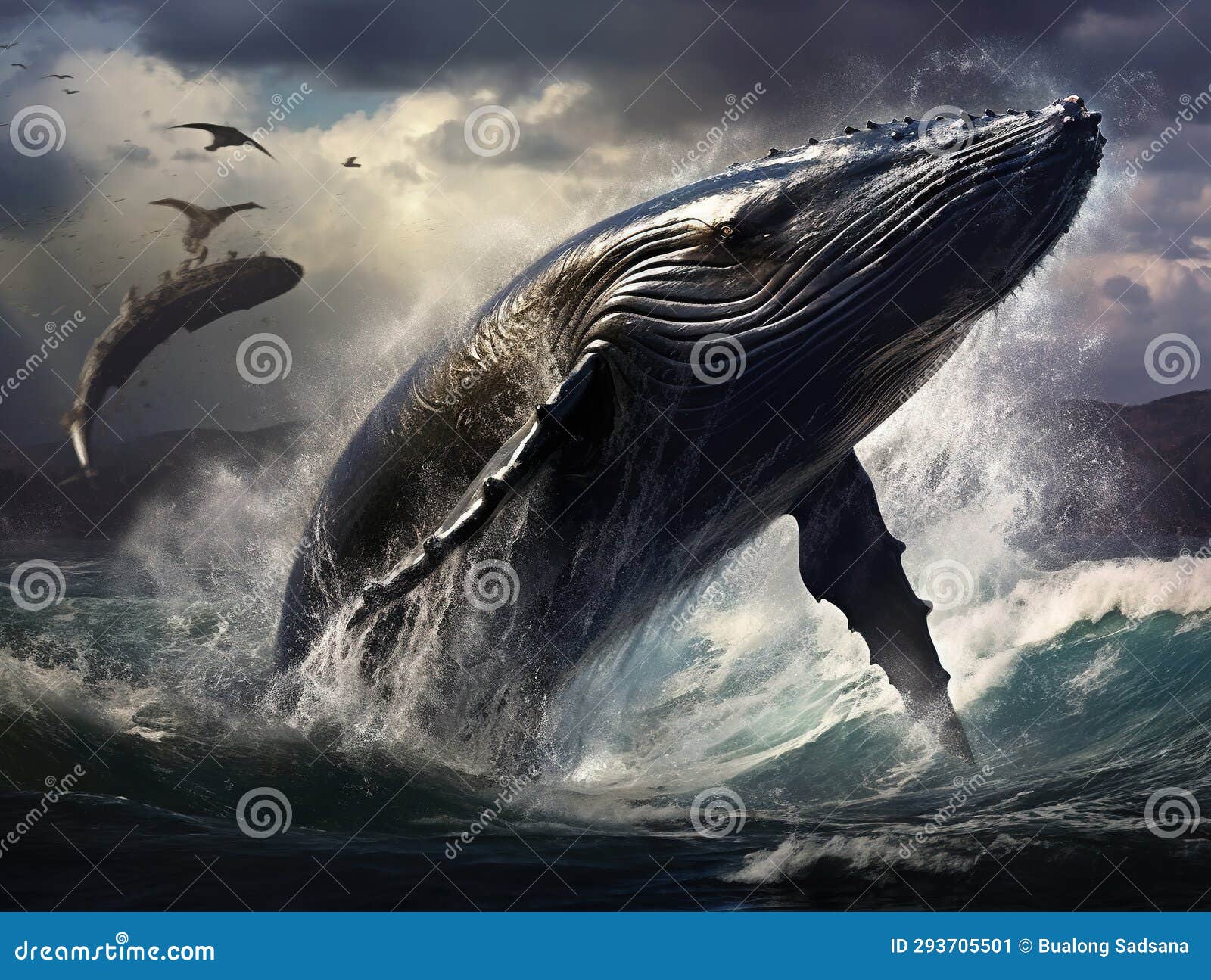 Ai Generated Illustration Wildlife Concept of Whale Power Stock ...