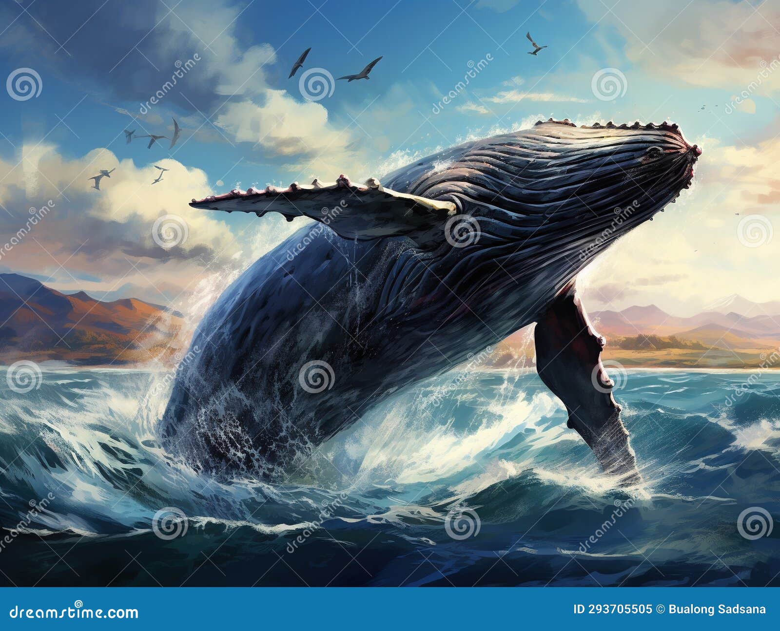 Whale Power stock illustration. Illustration of wildlife - 293705505