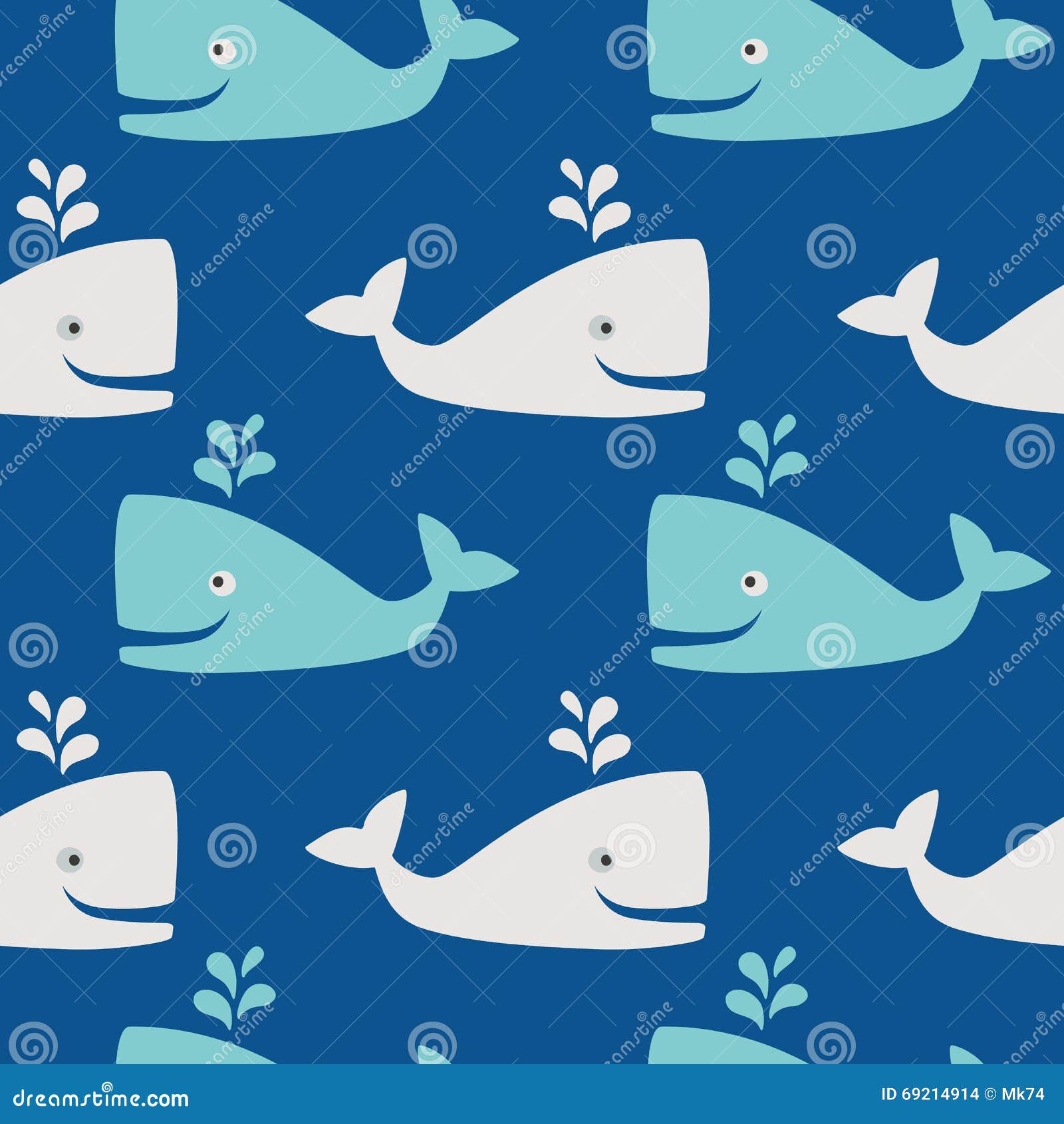 Whale seamless pattern stock vector. Illustration of pattern - 69214914