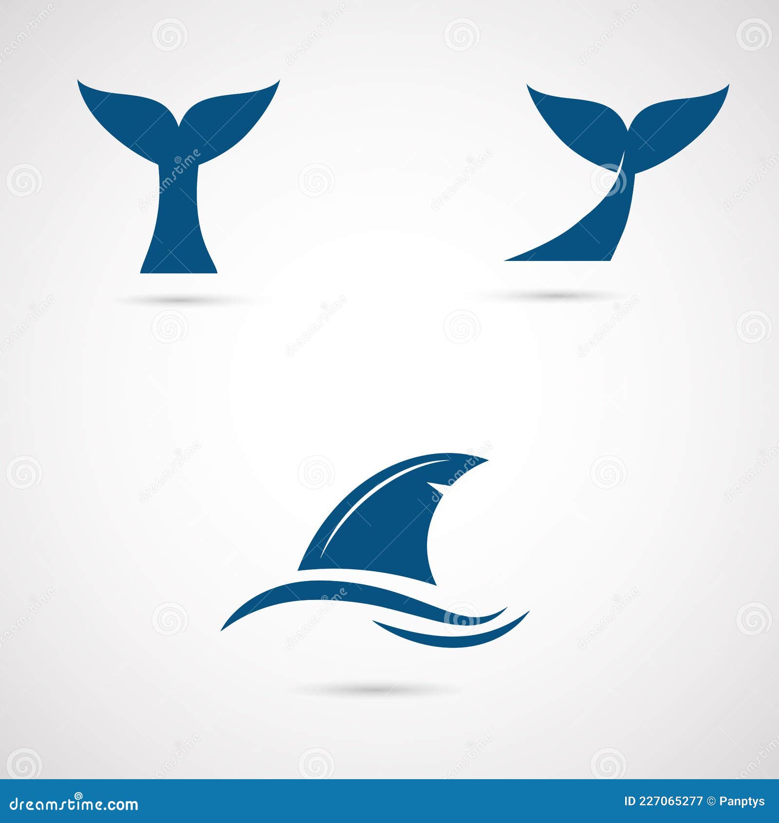 Whale, Shark, Fish Tale Vector Icon. Fin of the Fish Illustrattion ...