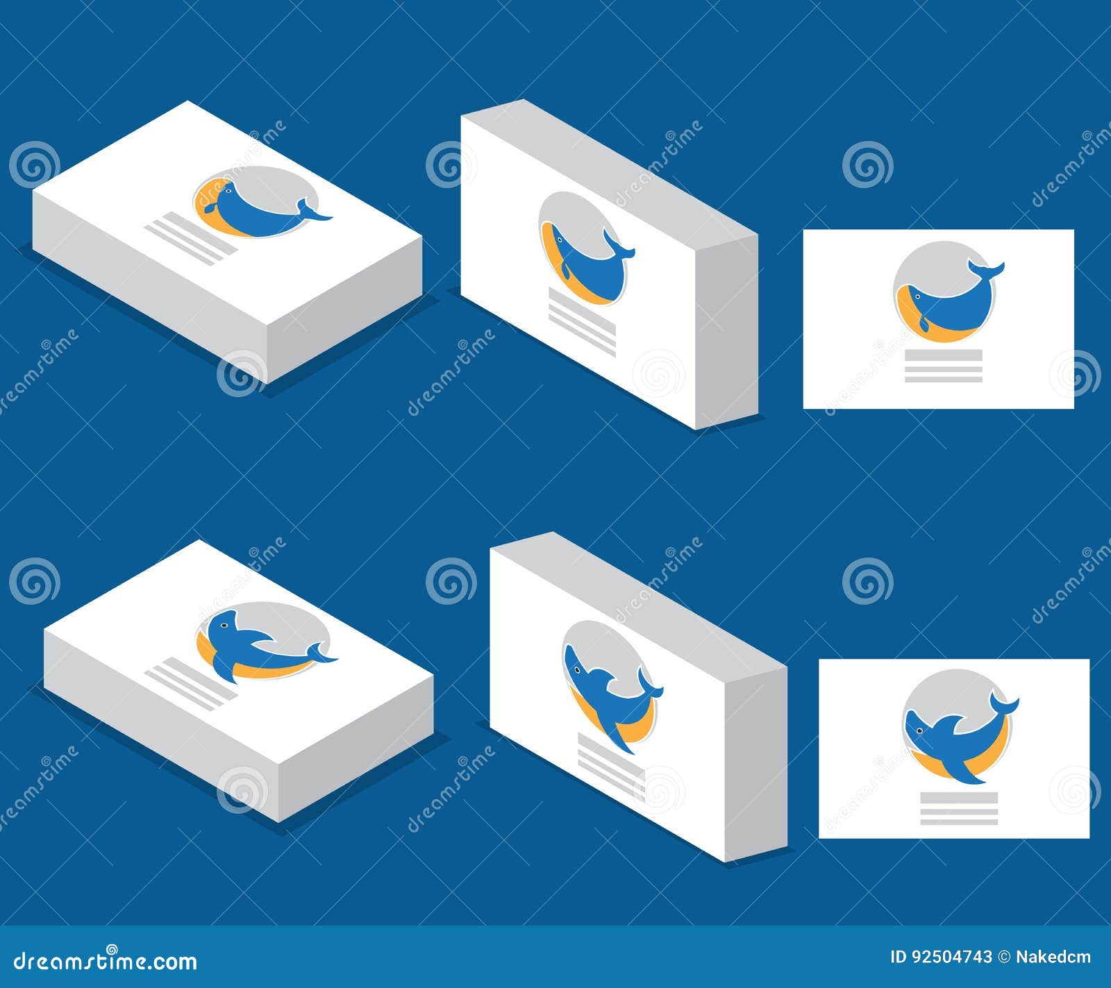 Whale and Shark Logo with Business Card Stock Vector - Illustration of ...