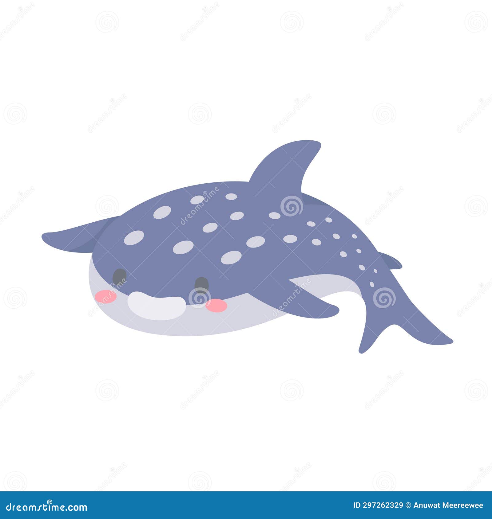 Whale Shark Vector. Cute Animal Face Design for Kids Stock Illustration ...