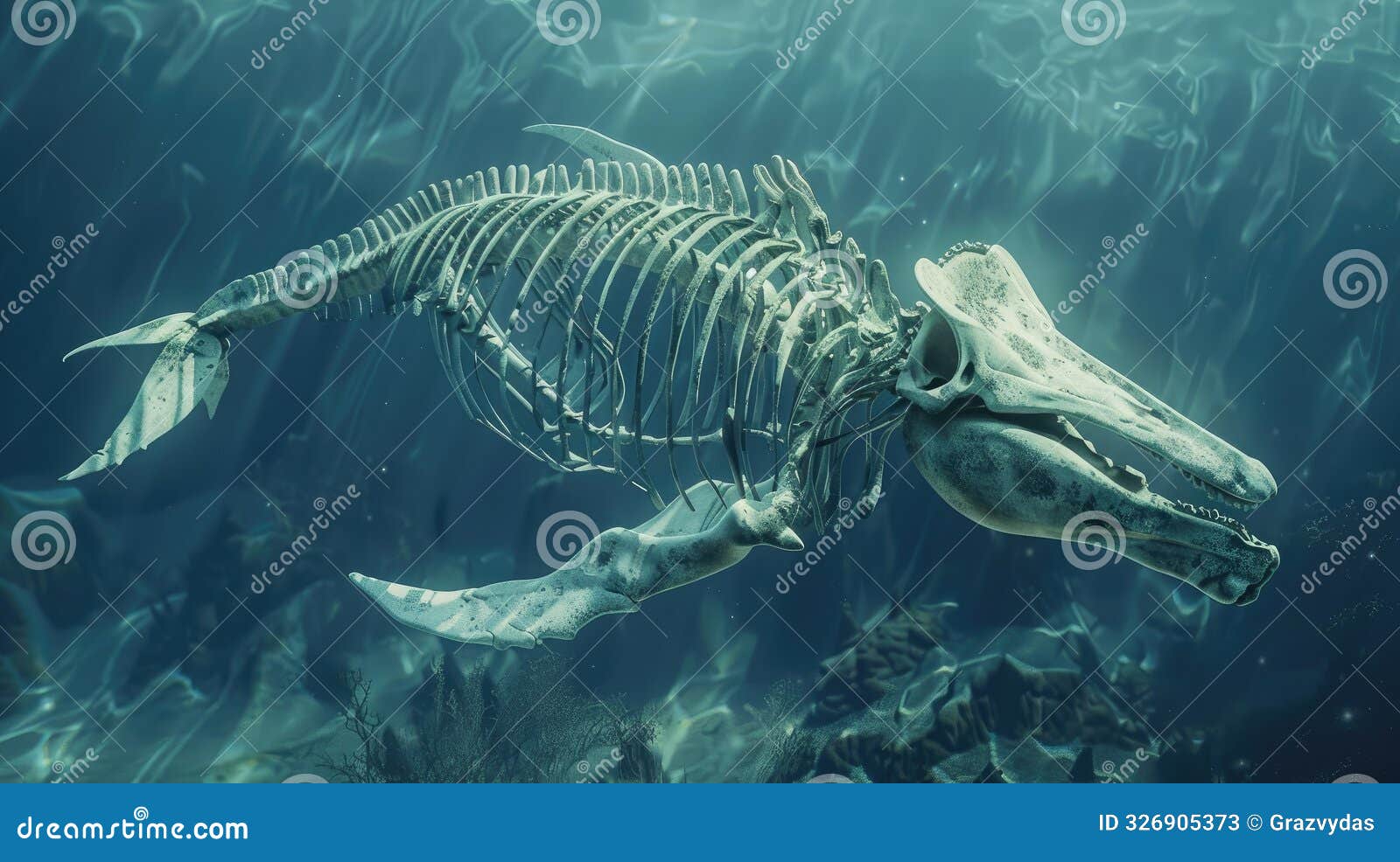 Whale Skeleton, Vintage Illustration | CartoonDealer.com #163241154