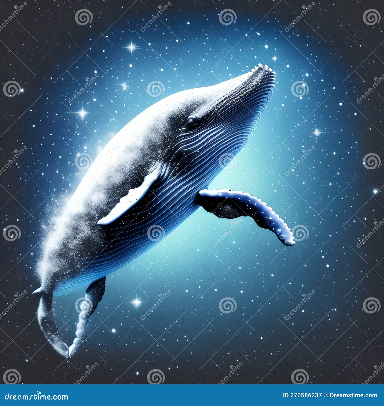 Whale in Space, Generative AI Illustration Stock Illustration ...