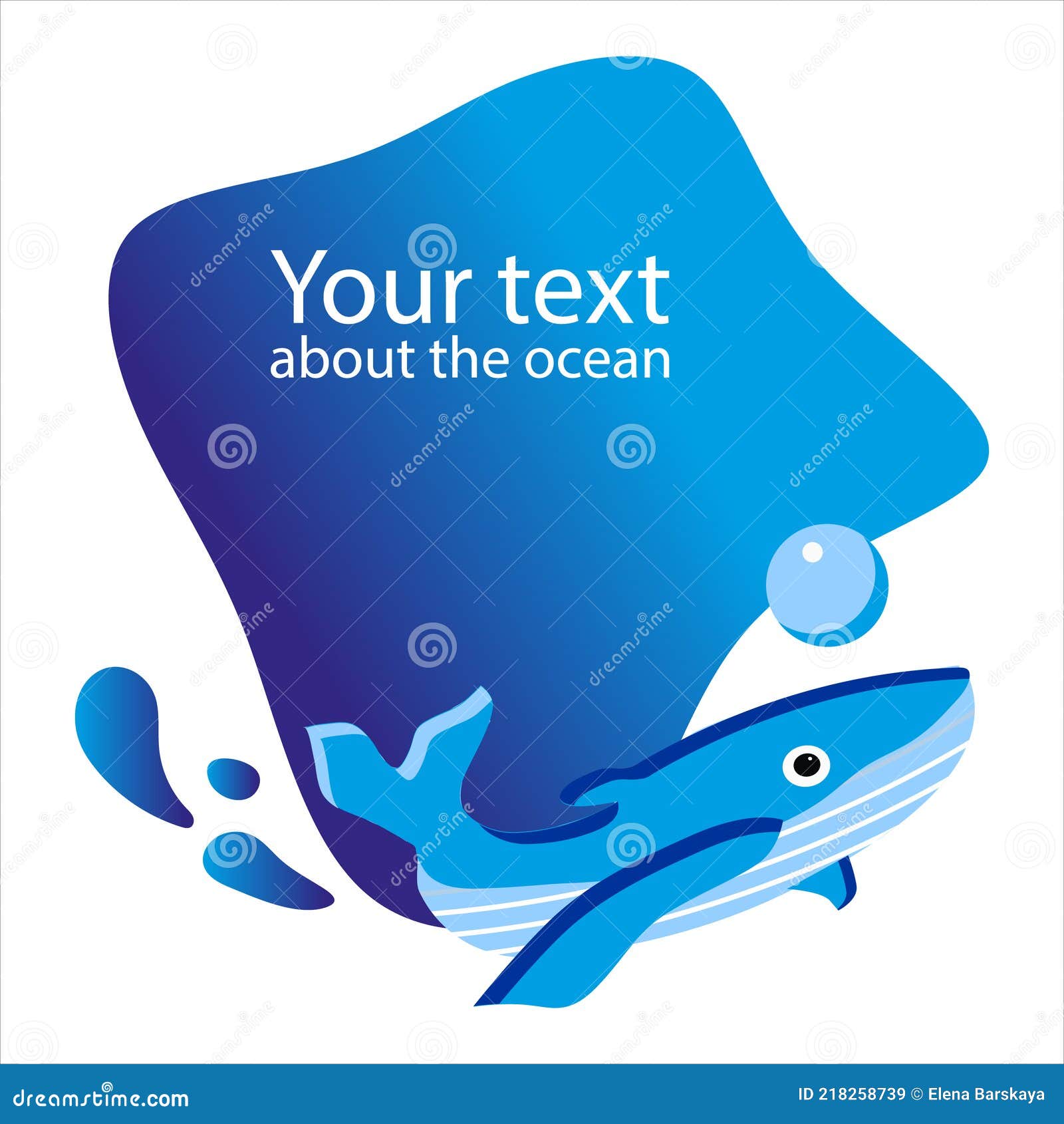 Whale and Splash Image Template on a White Background for Web Design ...