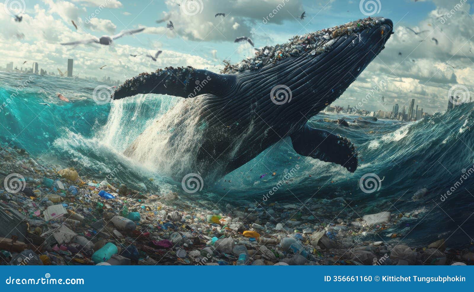 Garbage Pollution Elements Cartoon Vector Set. Polythene Bags Metal ...