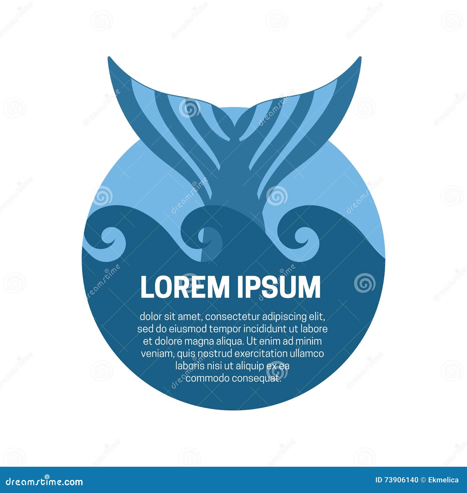 Whale Tail Above Sea Level Logo Design Cartoon Vector | CartoonDealer ...